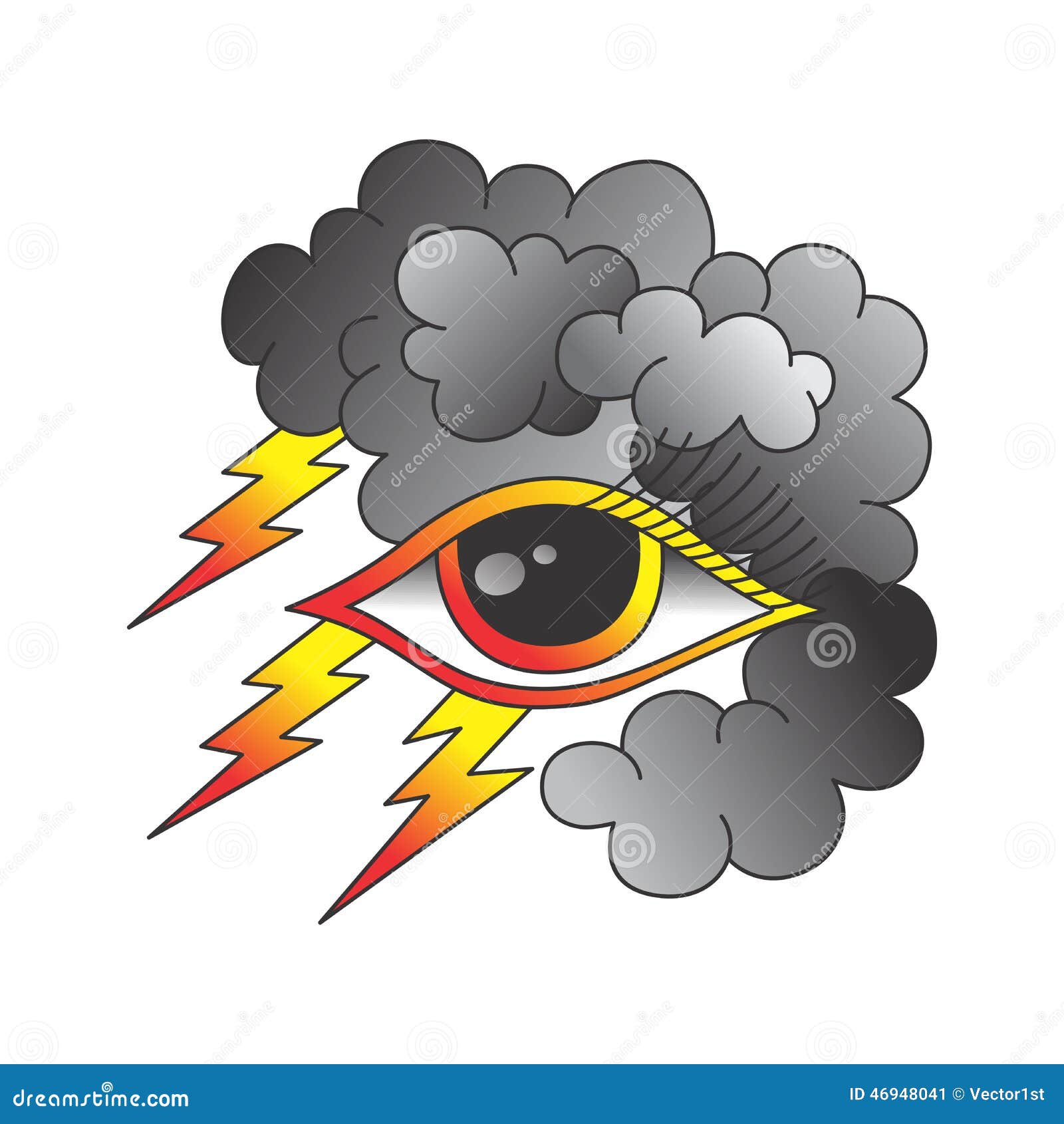 One eye of god stock vector. Illustration of lightning - 46948041