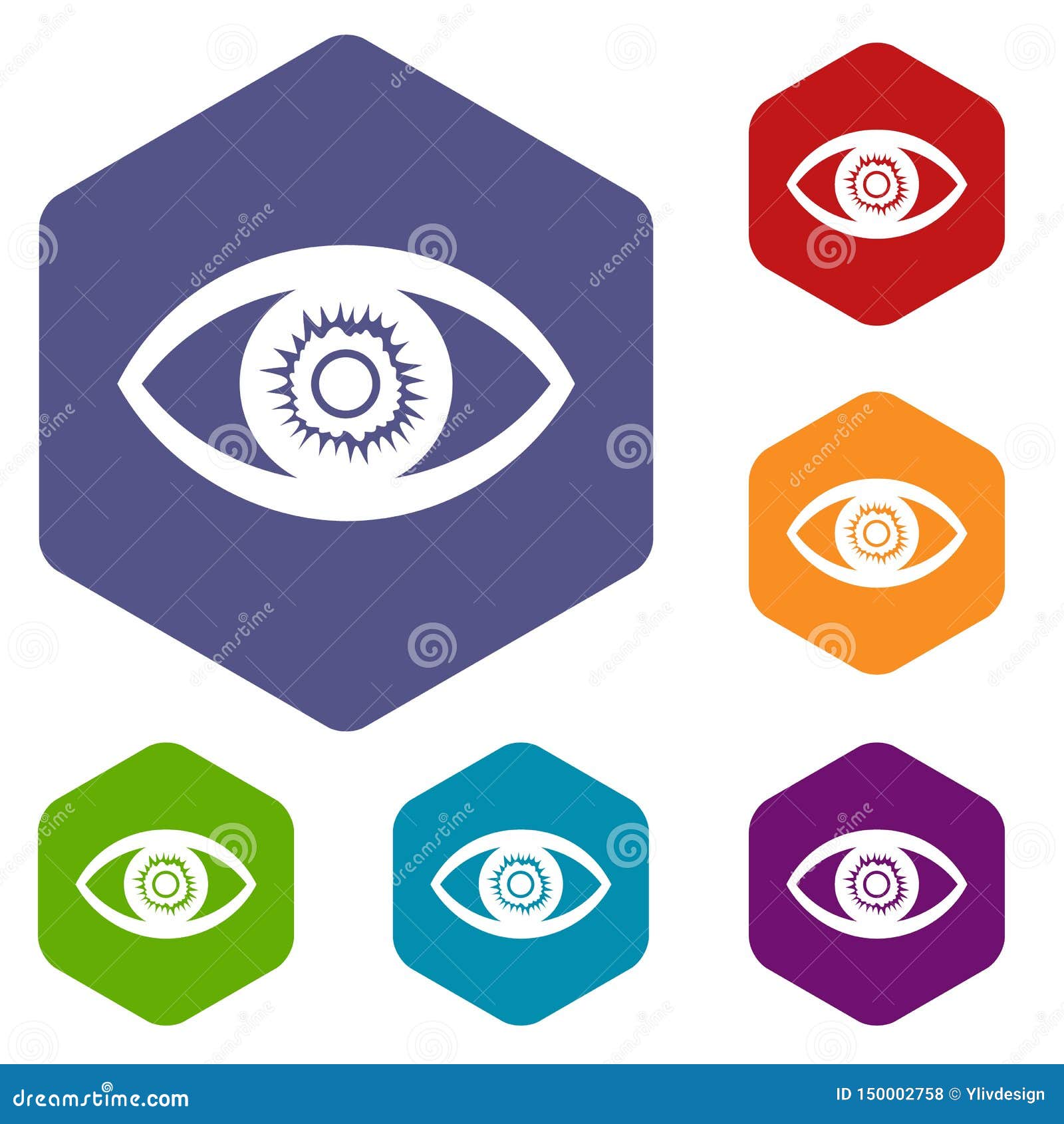 One eye icon, simple style stock vector. Illustration of symbol - 150002758