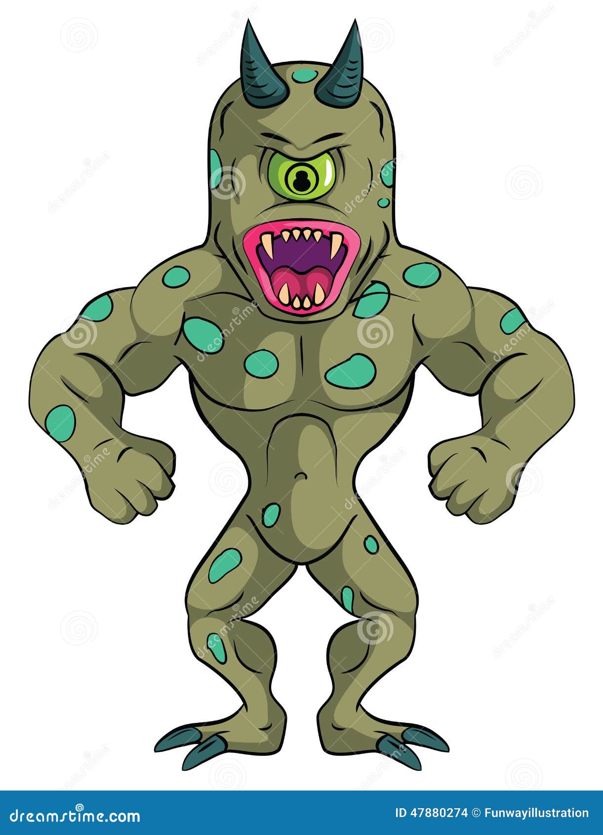 One eye Monster stock vector. Illustration of funny, halloween - 47880274