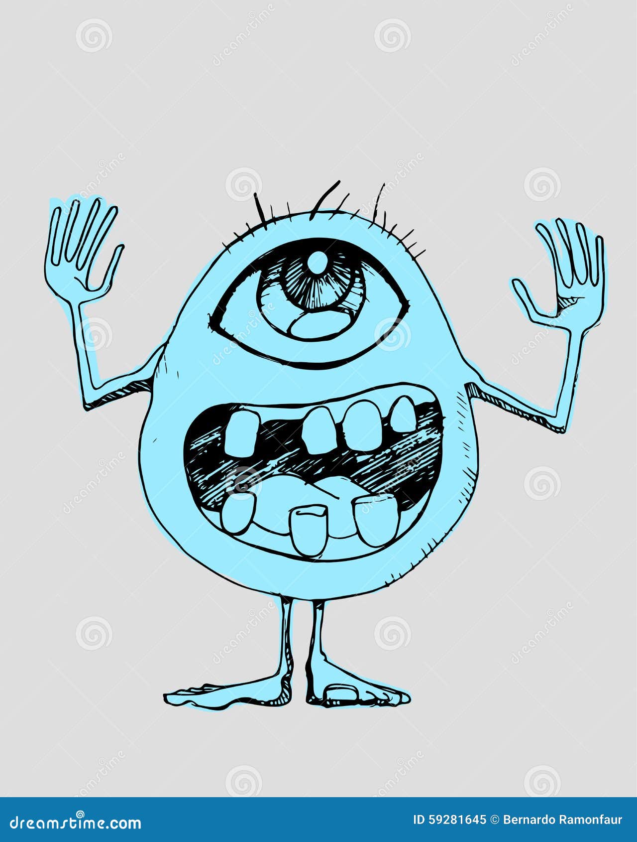 One eye monster stock vector. Illustration of cartoon - 59281645