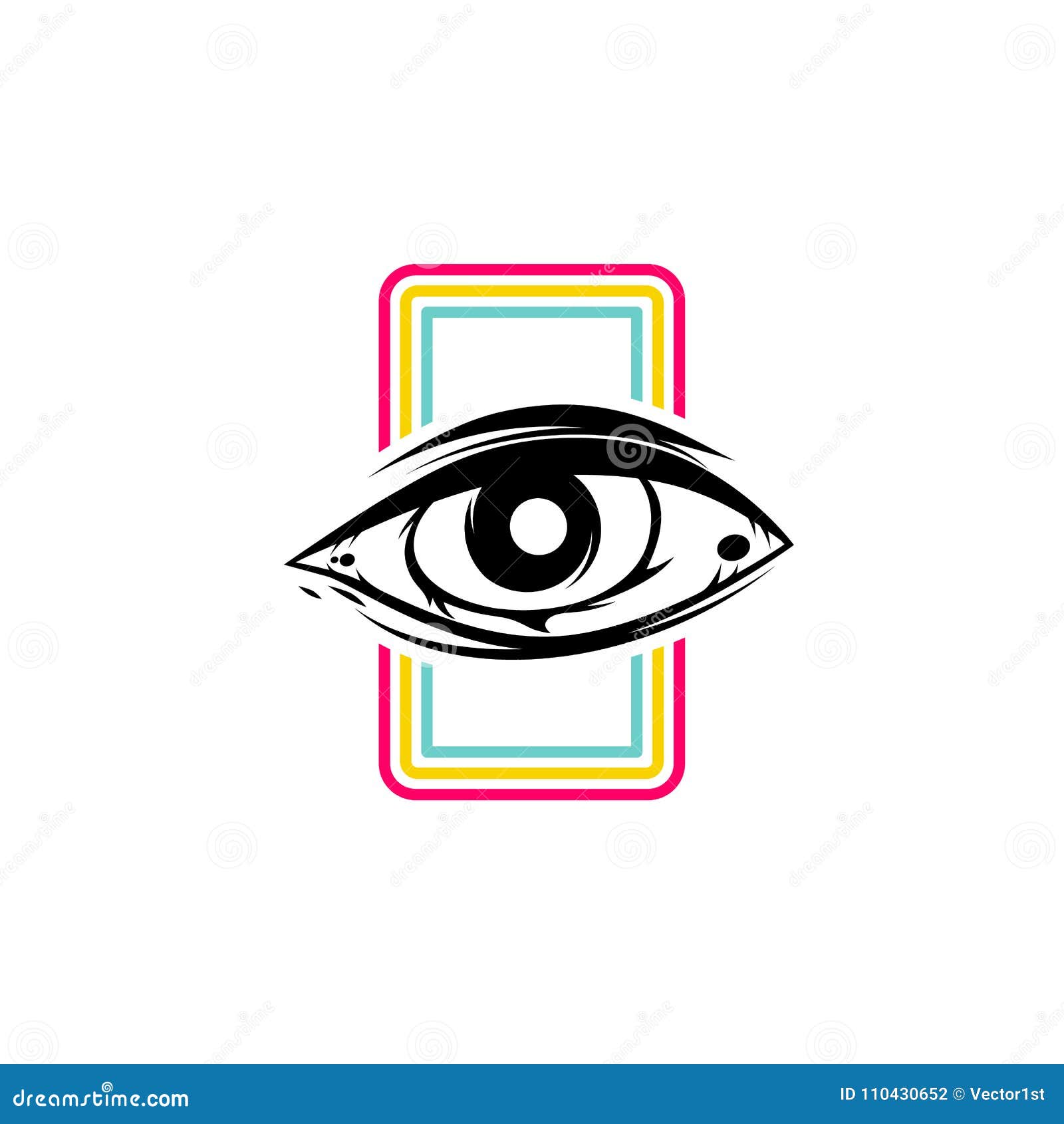 One Eye Theme Sign Template Stock Vector - Illustration of horus ...