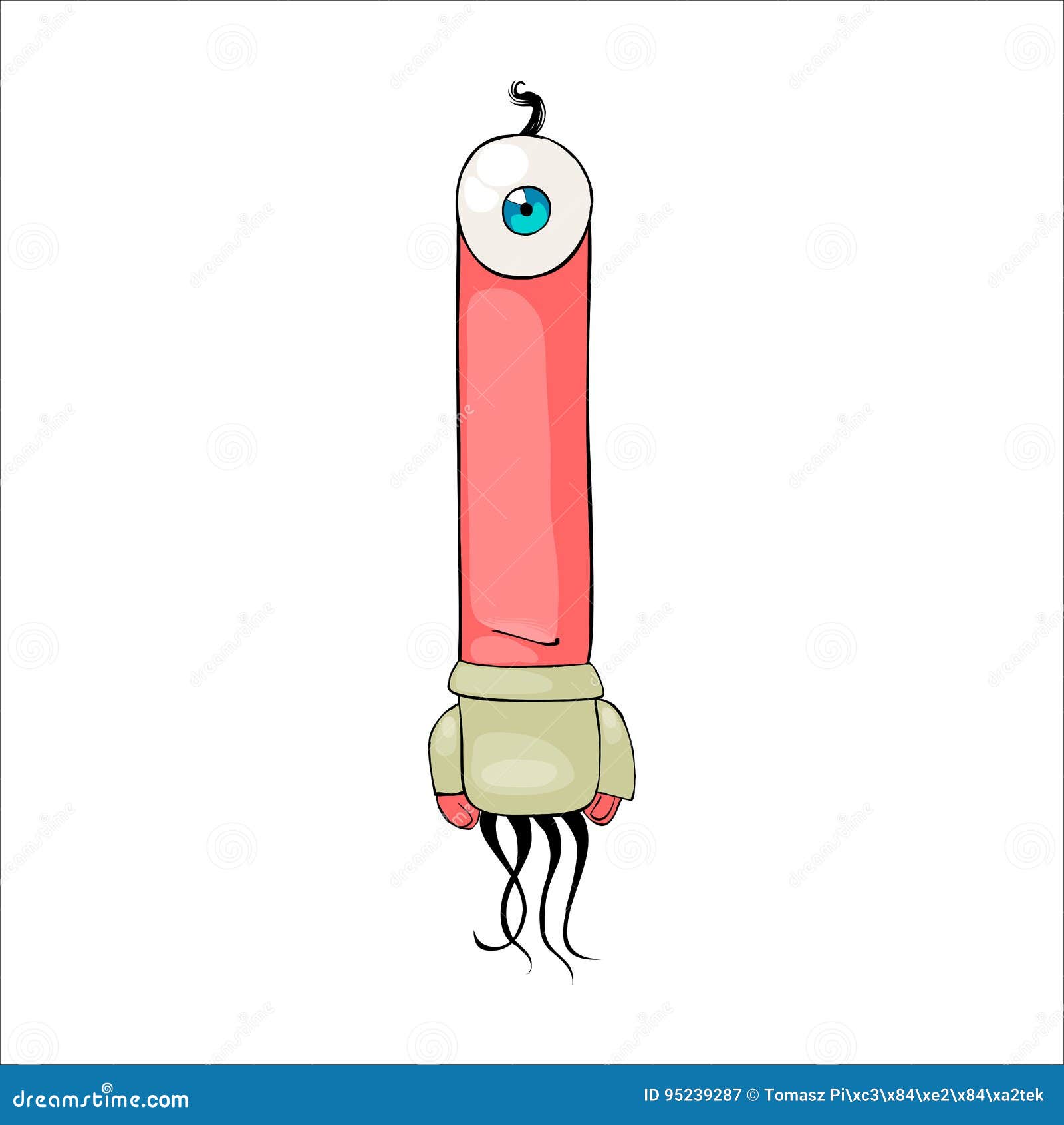 One-eyed alien stock illustration. Illustration of character - 95239287