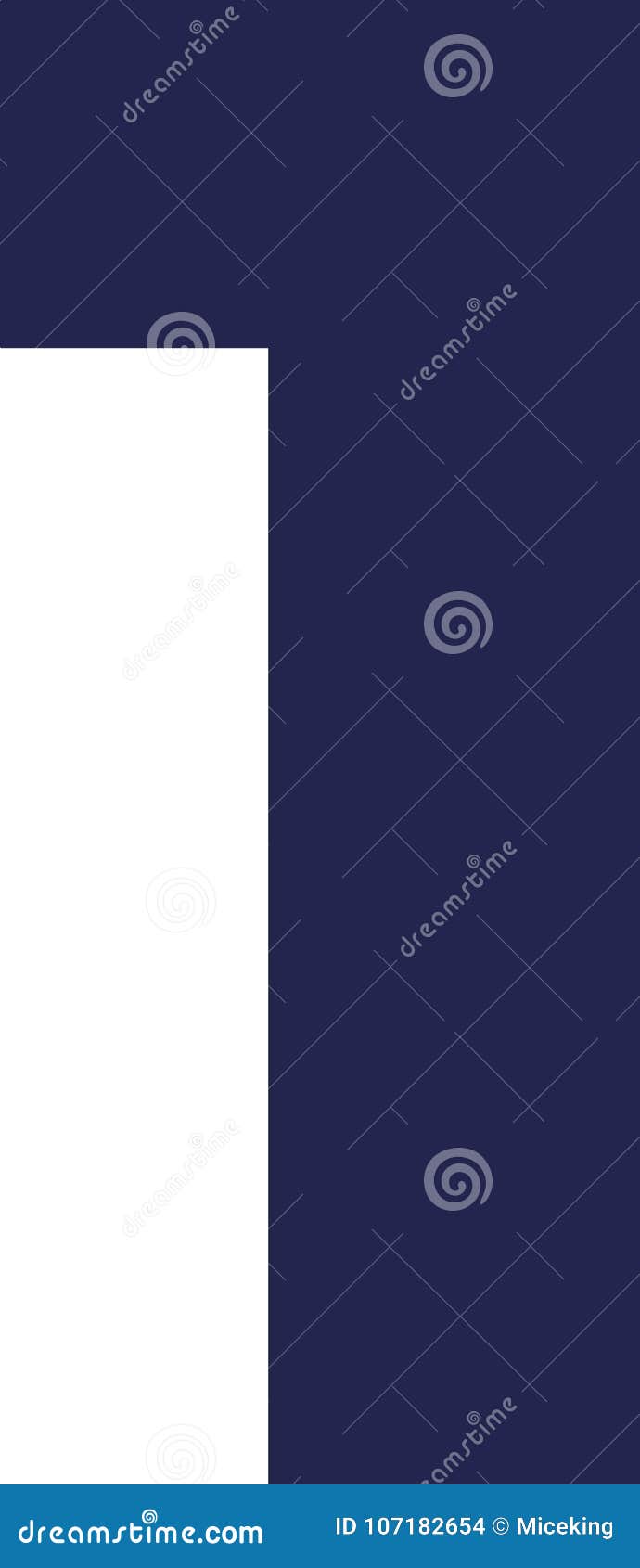 One fat number digit 1 stock vector. Illustration of character - 107182654