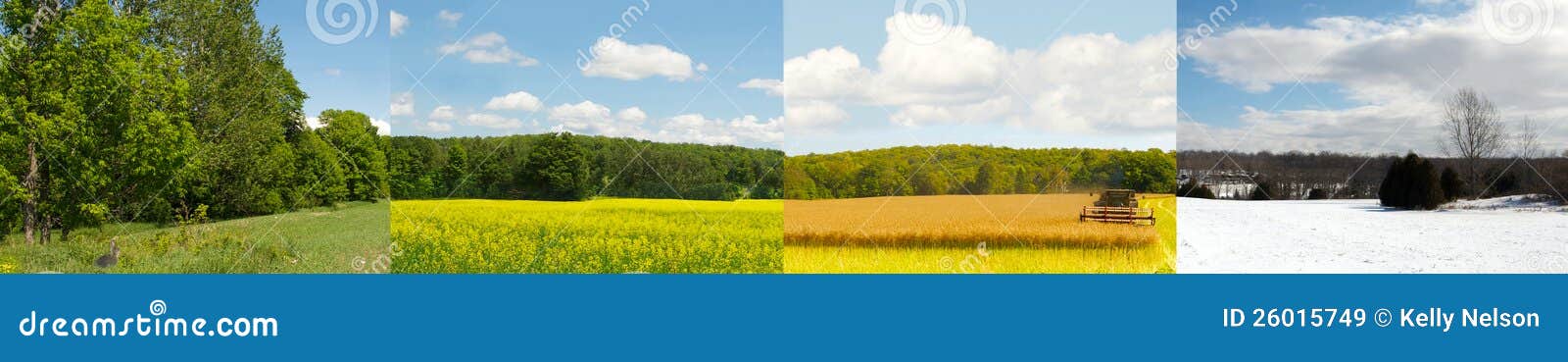 One field, four seasons. stock image. Image of farm, machinery - 26015749