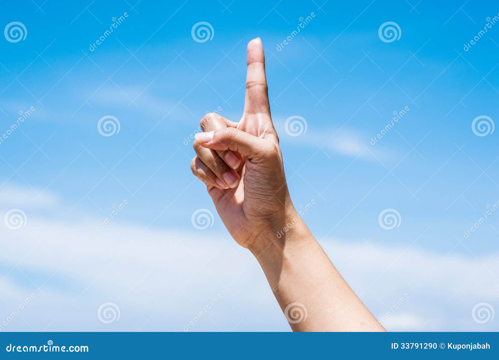 One finger stock photo. Image of business, female, sign - 33791290