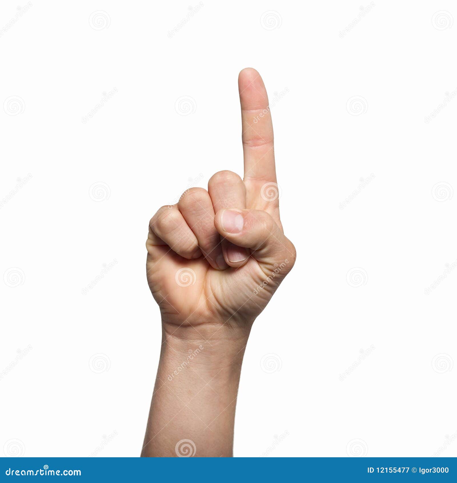 Royalty Free Stock Photography: One finger on a hand. Image: 12155477