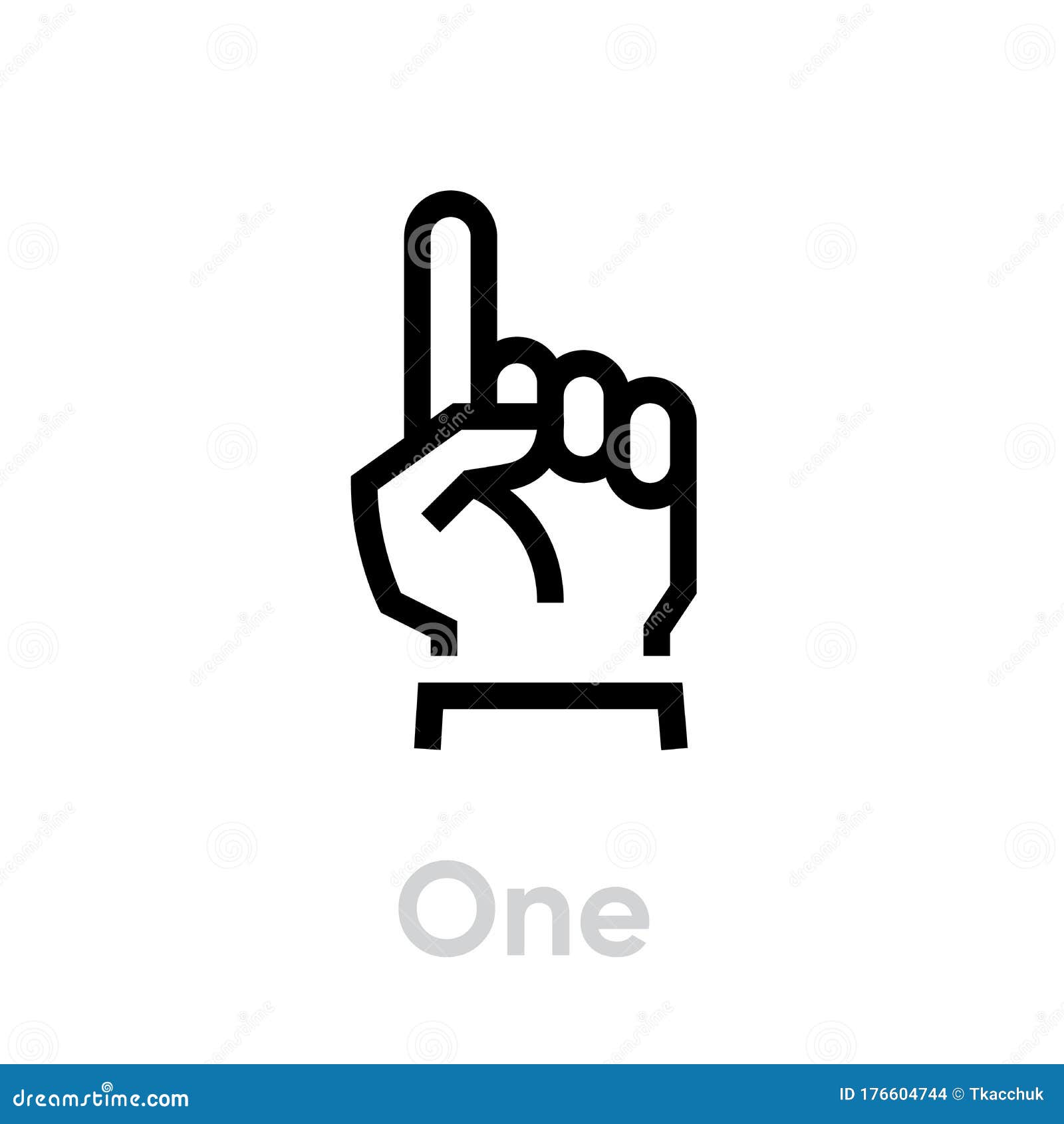 One Finger Hand Icon. Editable Line Vector Stock Vector - Illustration ...