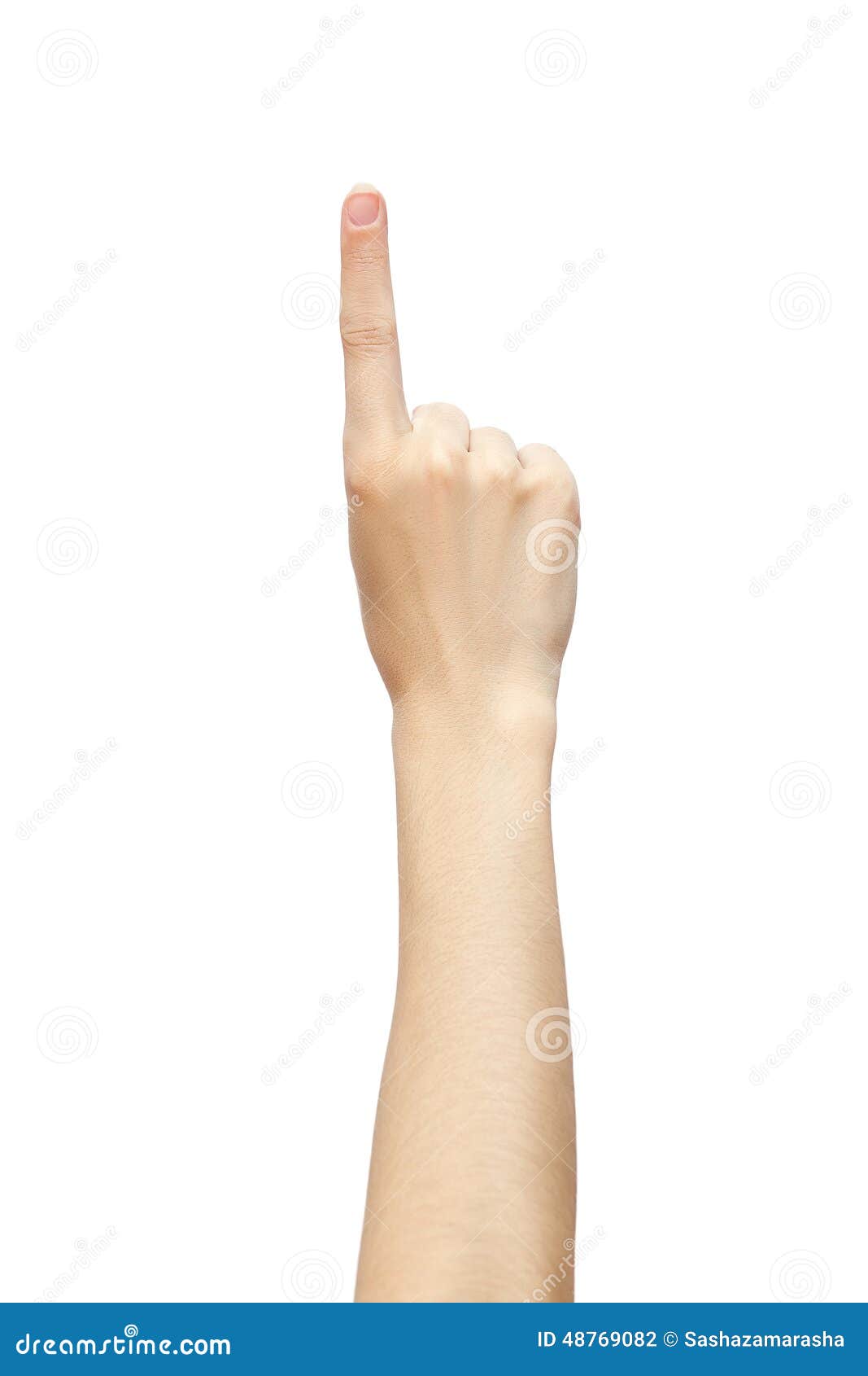 One Finger Hand Isolated on White Background Stock Photo - Image of ...