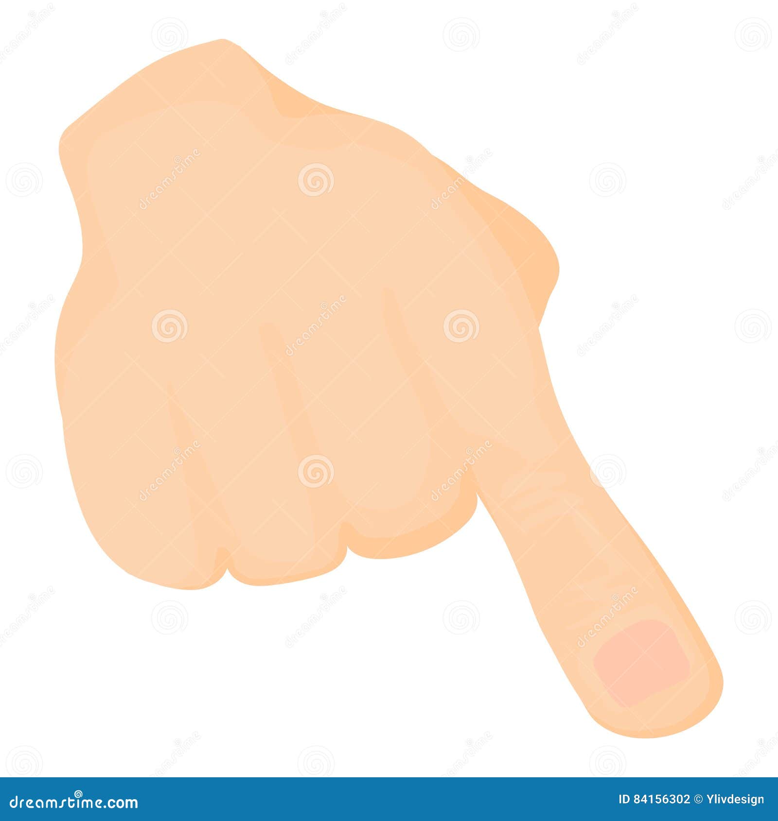 One Finger Icon, Cartoon Style Stock Vector - Illustration of number ...