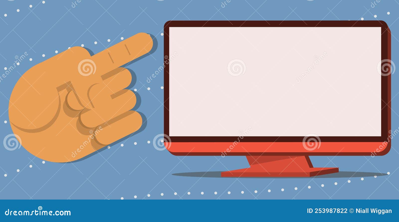 One Finger Pointing at Screen with Important Information. Hand ...