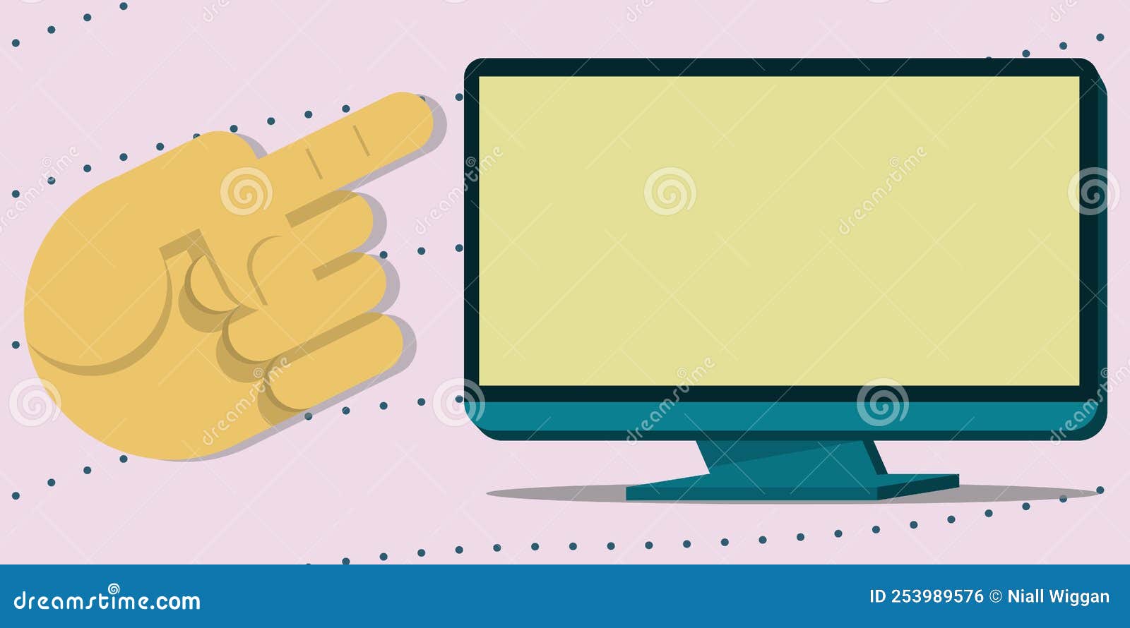 One Finger Pointing at Screen with Important Information. Hand ...