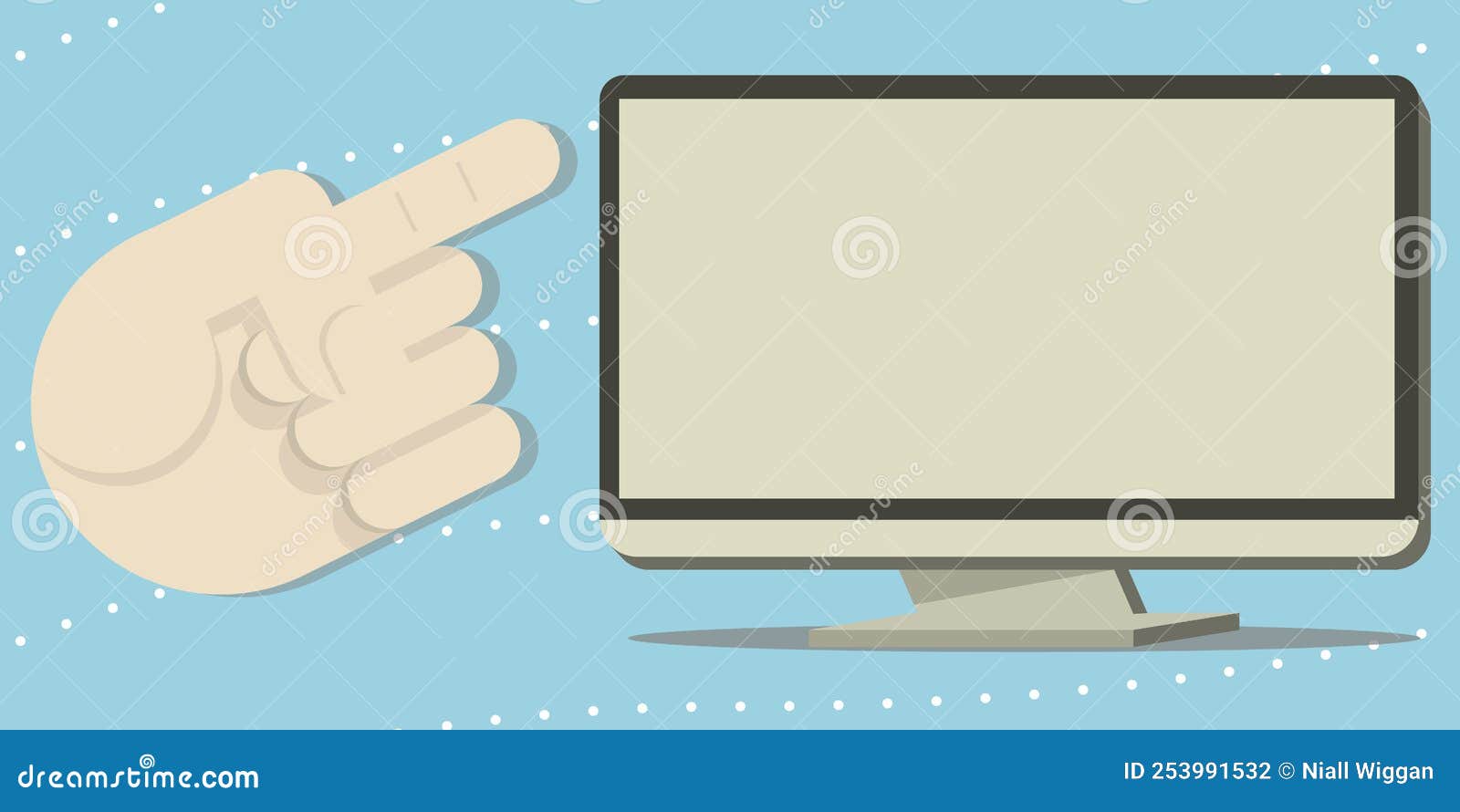 One Finger Pointing at Screen with Important Information. Hand ...