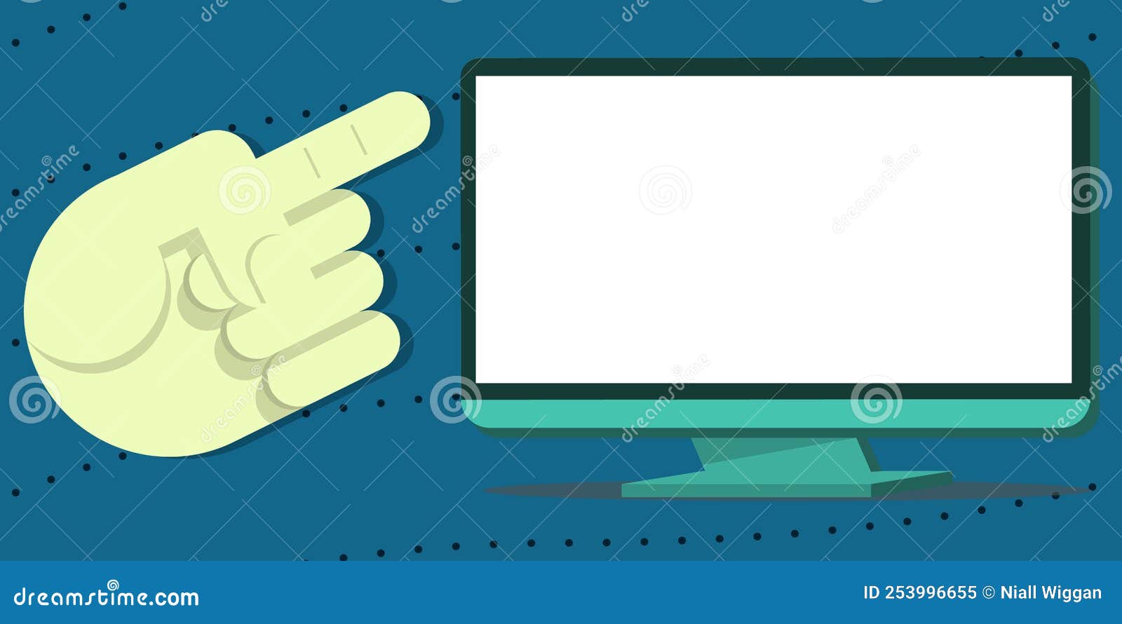 One Finger Pointing at Screen with Important Information. Hand ...