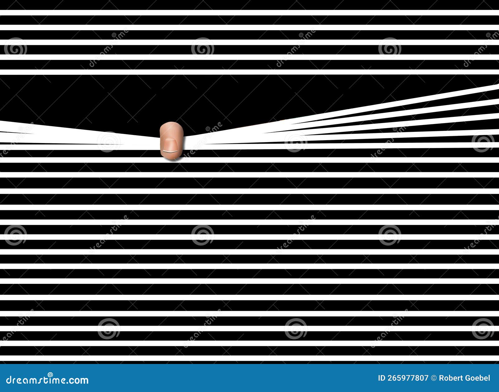 One Finger Pulls Down A Slat In A Blind To Peek Outside The Window In ...