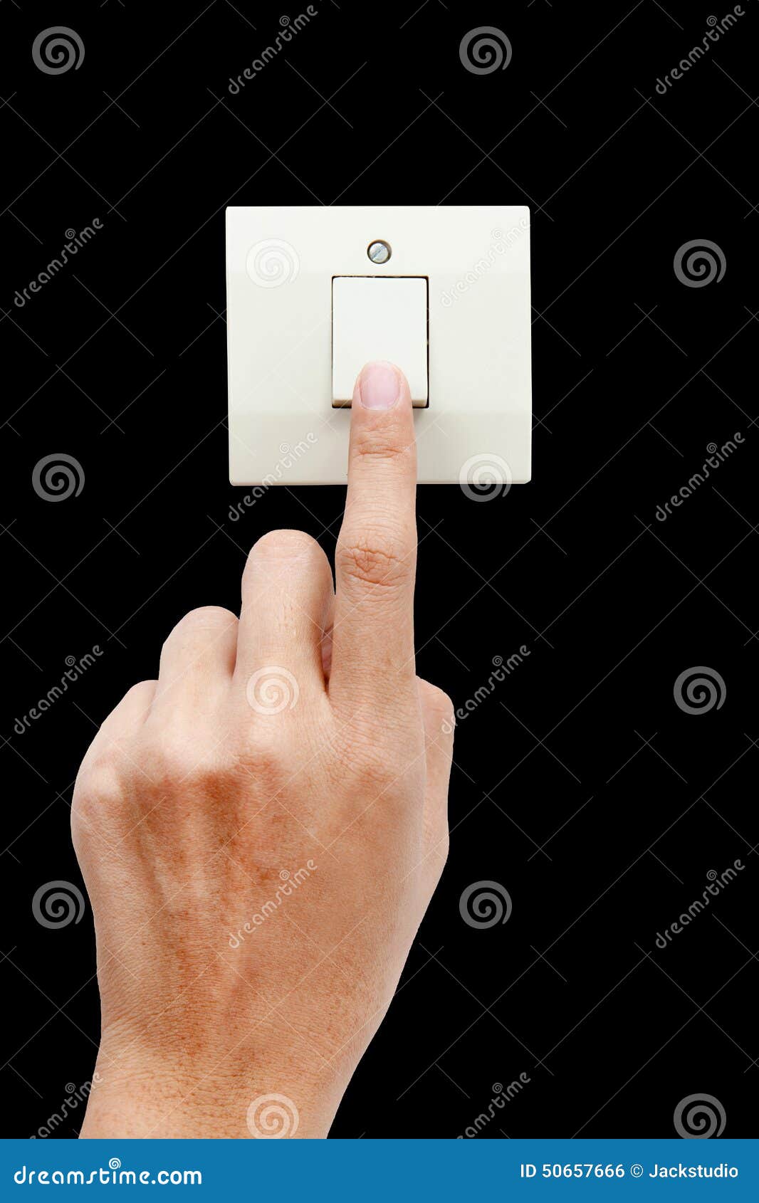 One Finger Switching Turned On Off, Press The Button Stock Photo ...