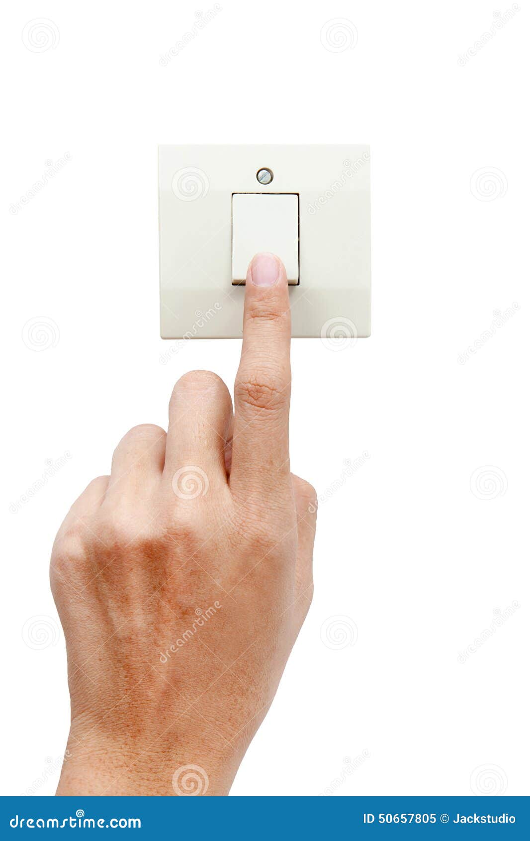 One Finger Switching Turned on Off, Press the Button Stock Image ...