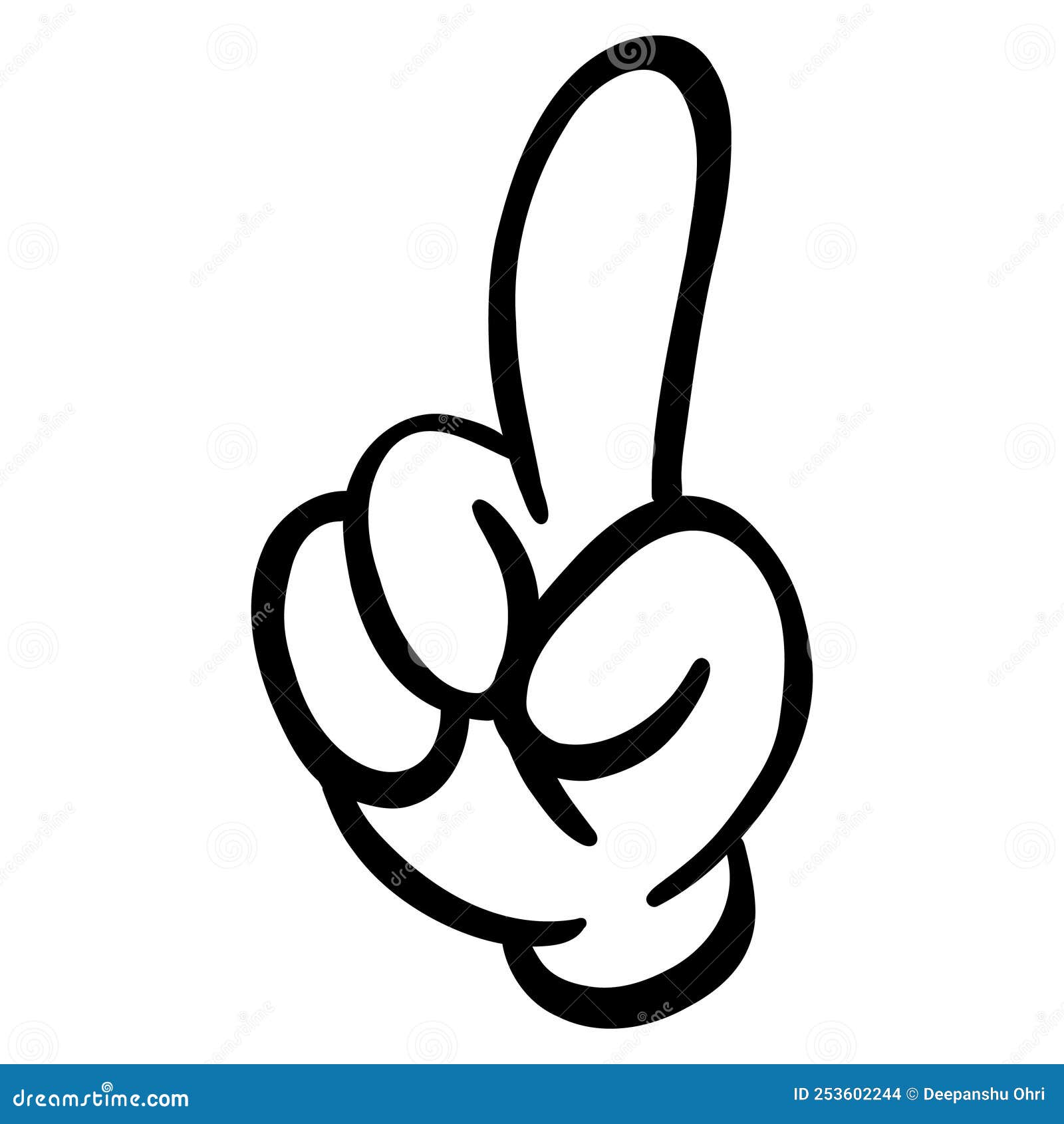One Hand Gesture stock vector. Illustration of comic - 253602244
