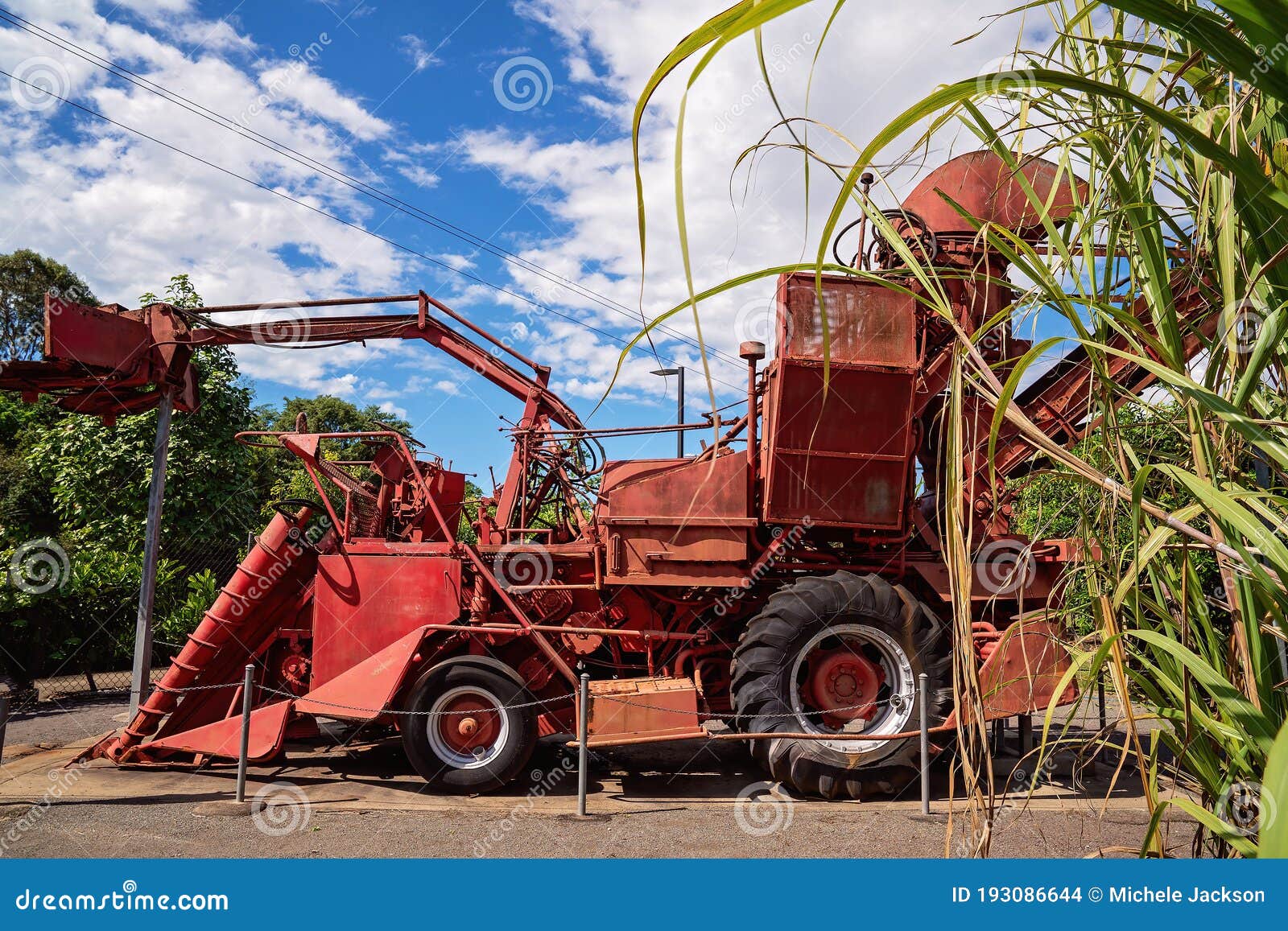One of the First Sugar Cane Harvesters Made Stock Photo - Image of ...