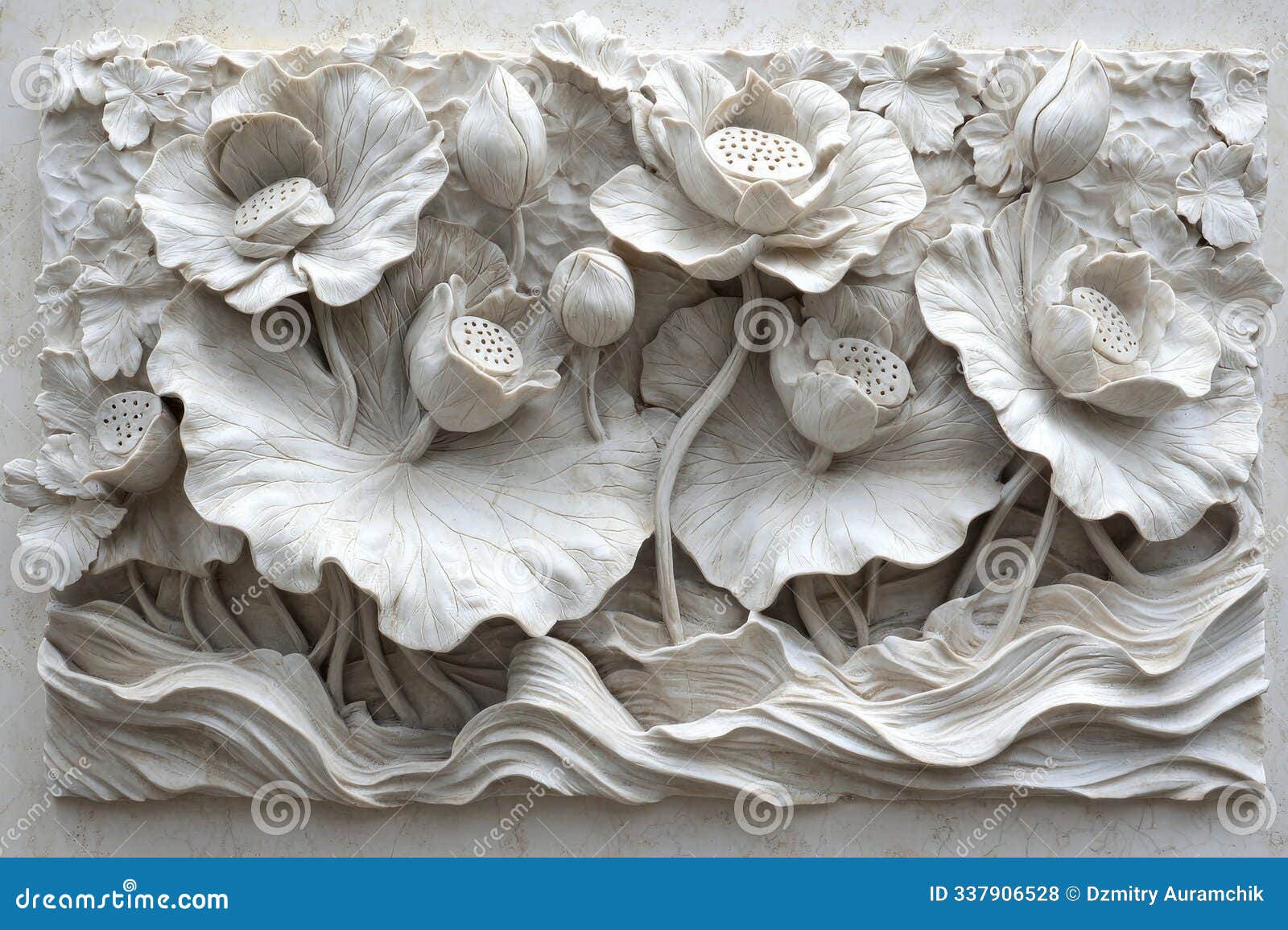 One Flower is Depicted in the Middle of Three White Flowers in an ...