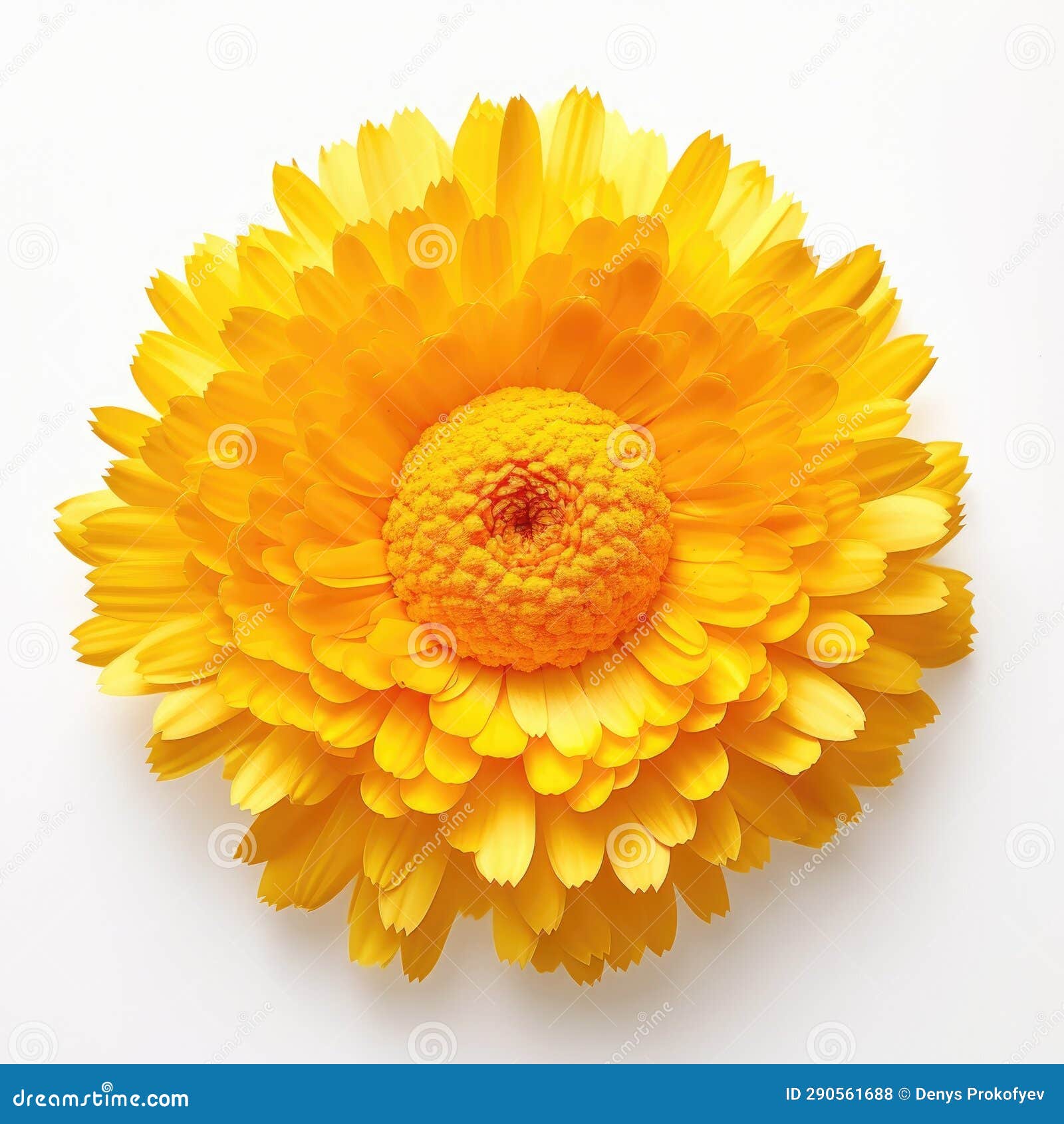One Flower on White Top View Stock Illustration - Illustration of ...