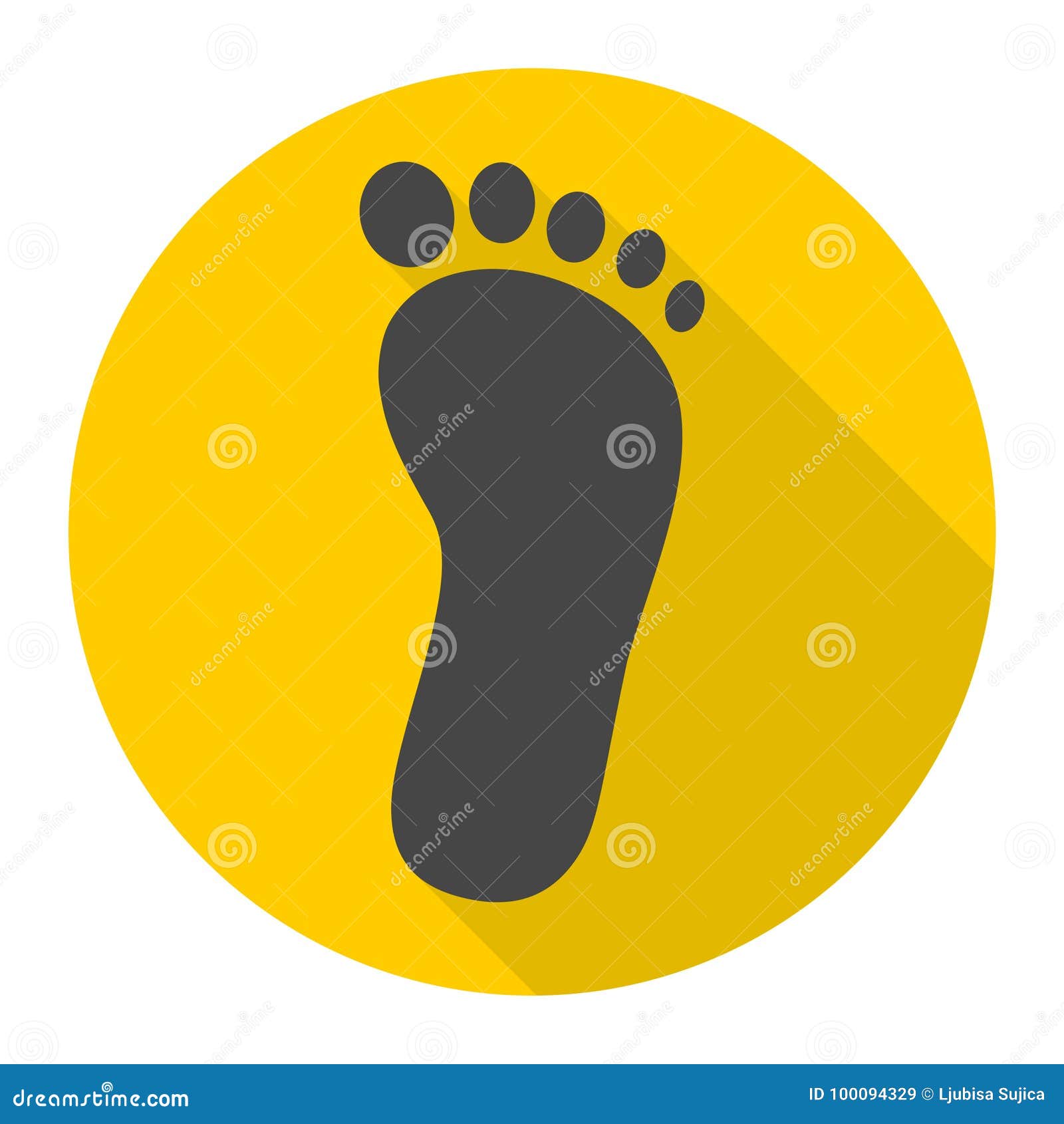 One Footprint Icon with Long Shadow Stock Vector - Illustration of ...