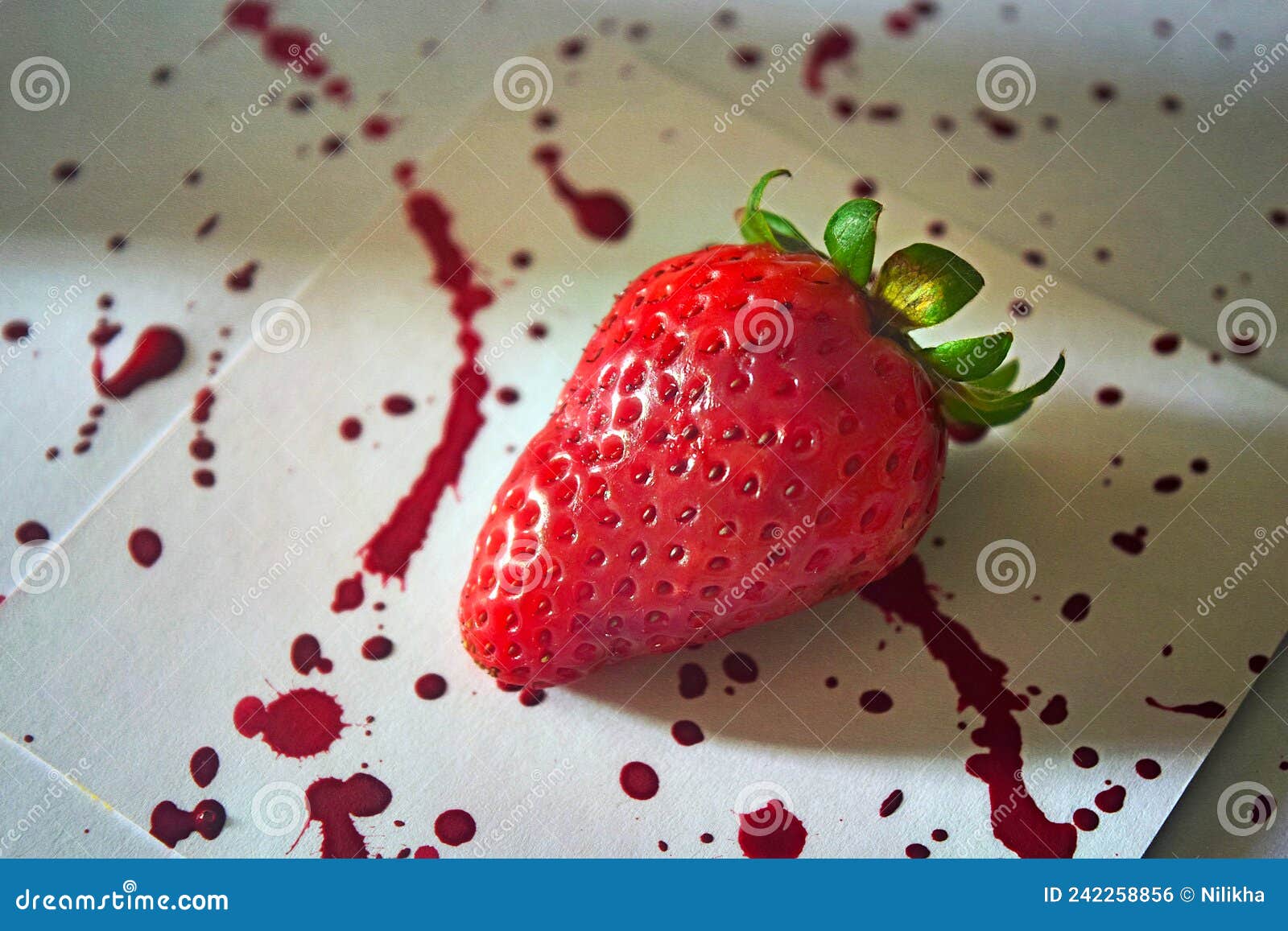 Strawberry on Paint Splatter Stock Photo - Image of strawberry, berry ...