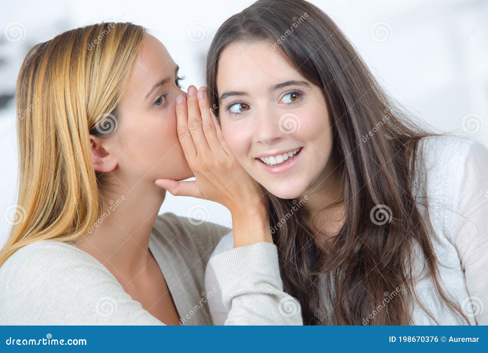 One Friend Whispering Secret To Other Stock Photo - Image of laughing ...