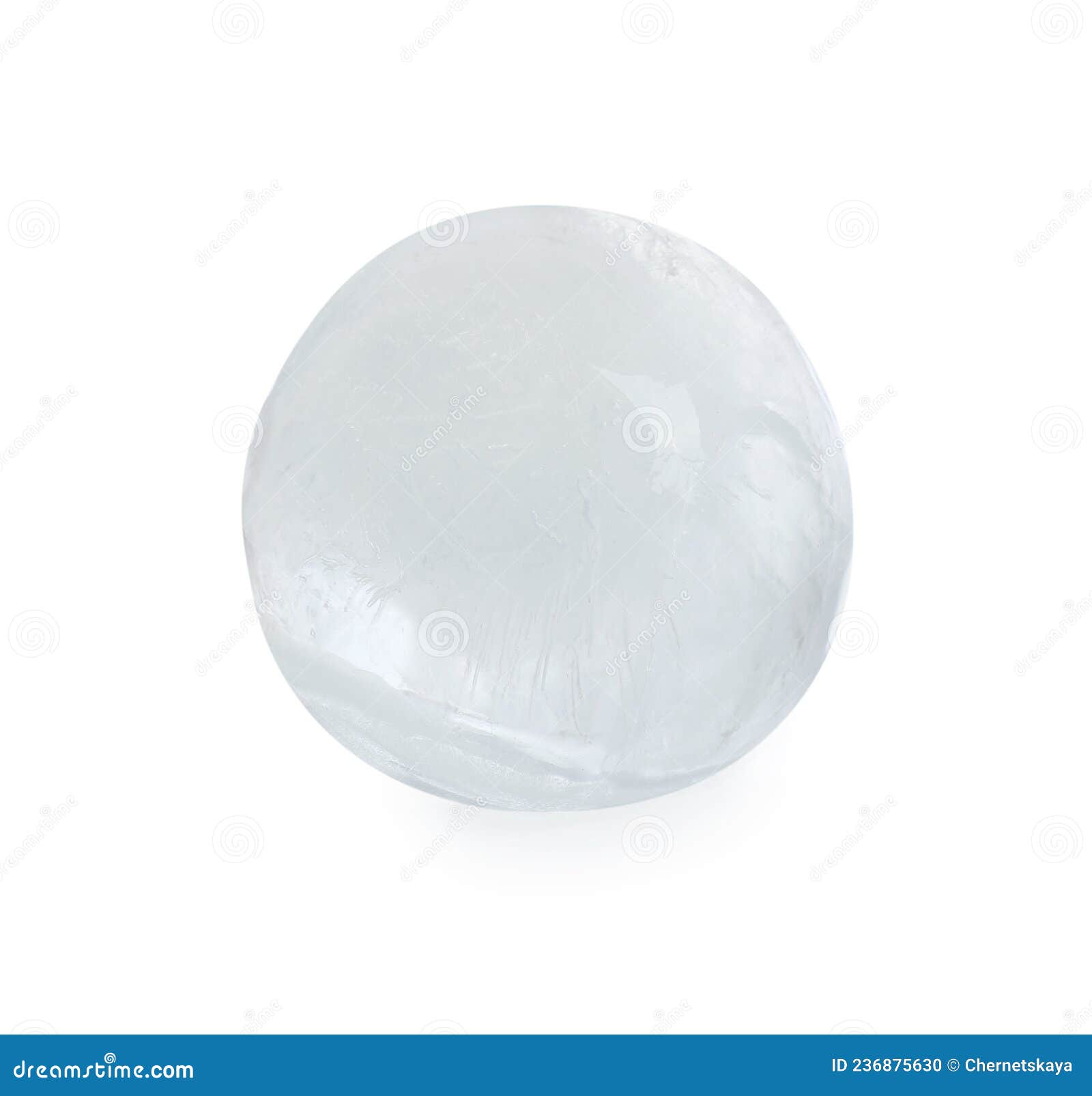 One Frozen Ice Ball Isolated on White Stock Photo - Image of isolated ...