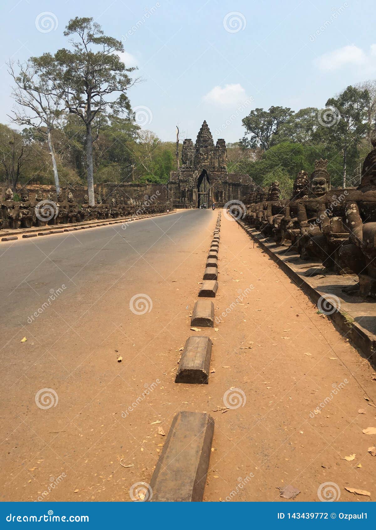 One of the Gates To Angkor Wat Temple Stock Photo - Image of angkor ...