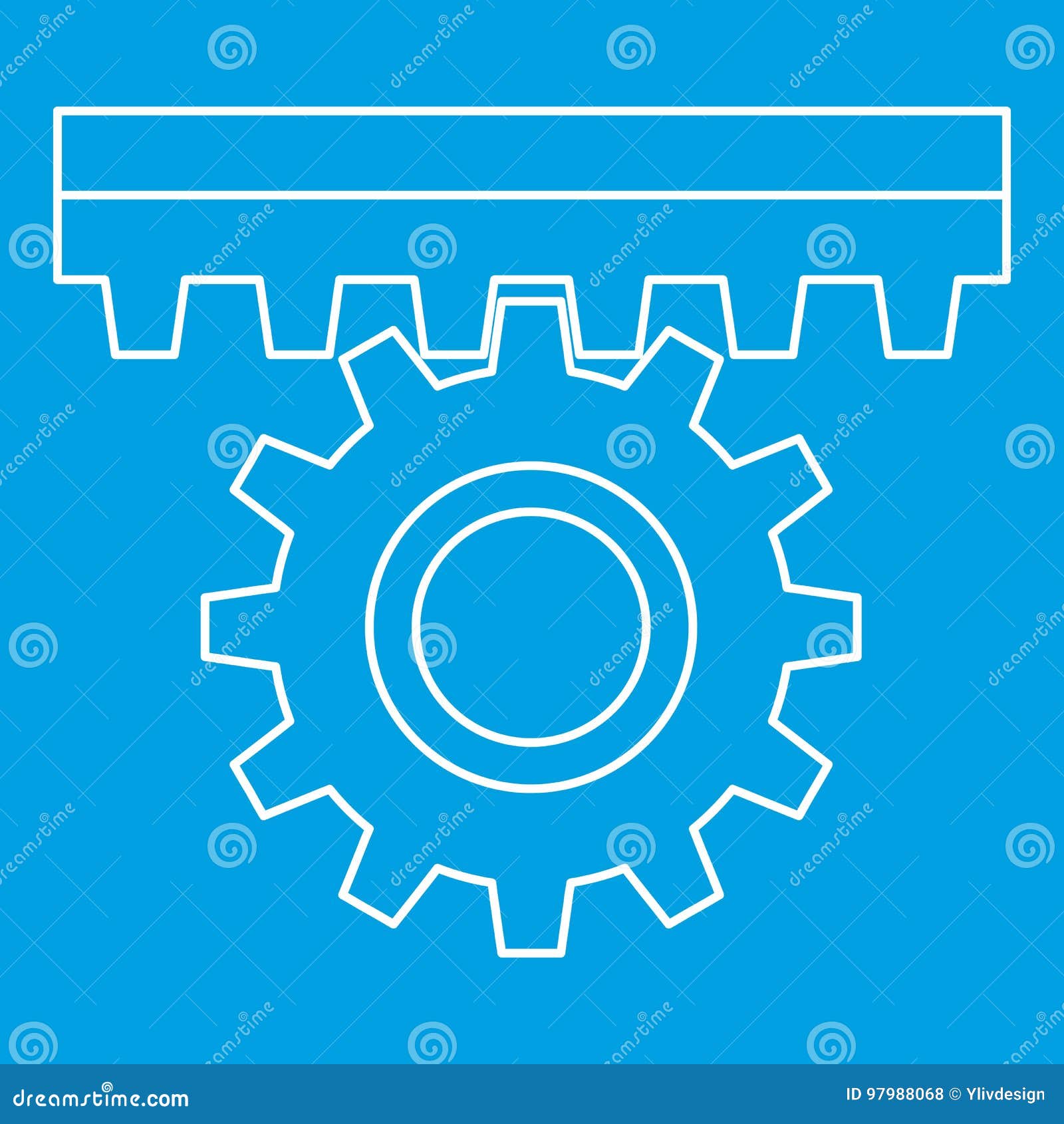 One Gear Icon, Outline Style Stock Vector - Illustration of connection ...