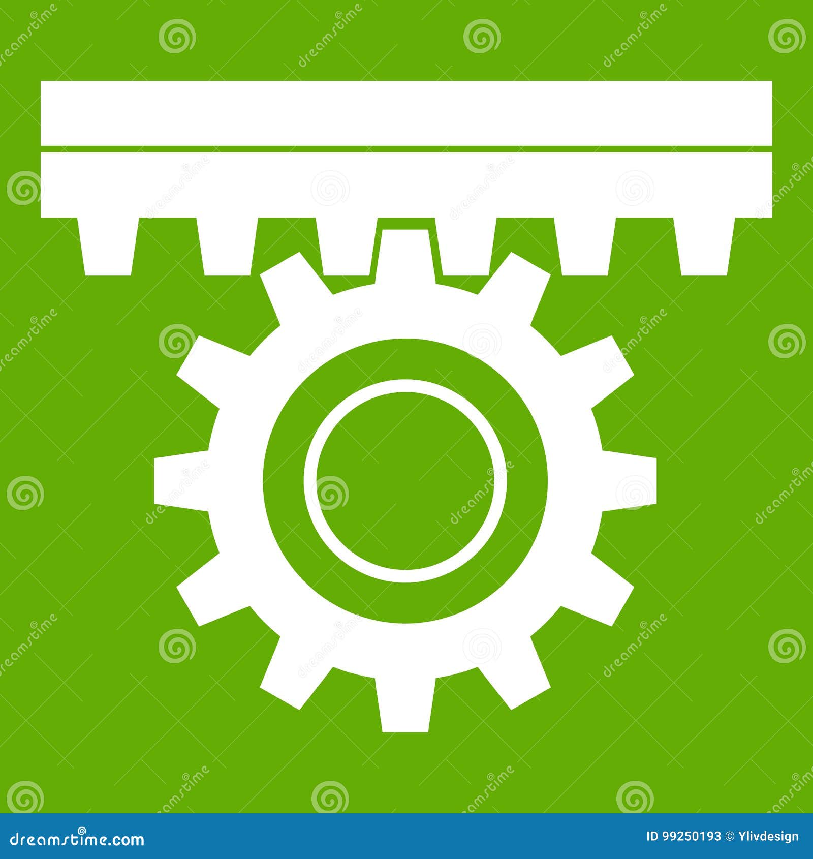 One gear icon green stock vector. Illustration of mechanical - 99250193