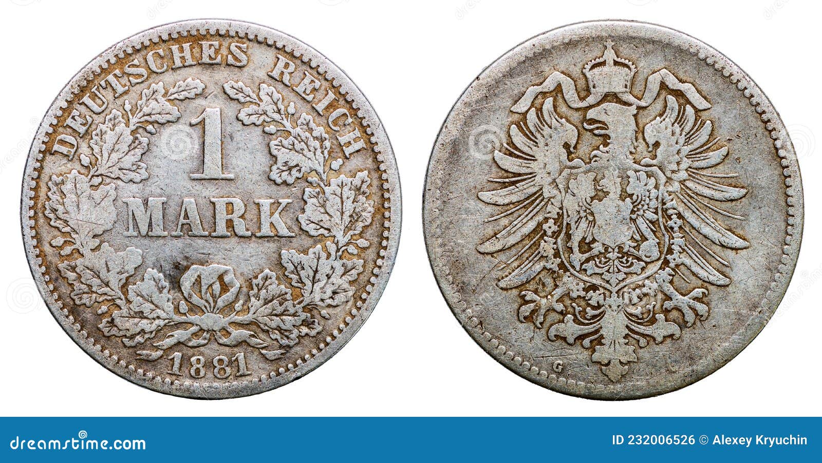 One German mark 1881 stock photo. Image of isolated - 232006526