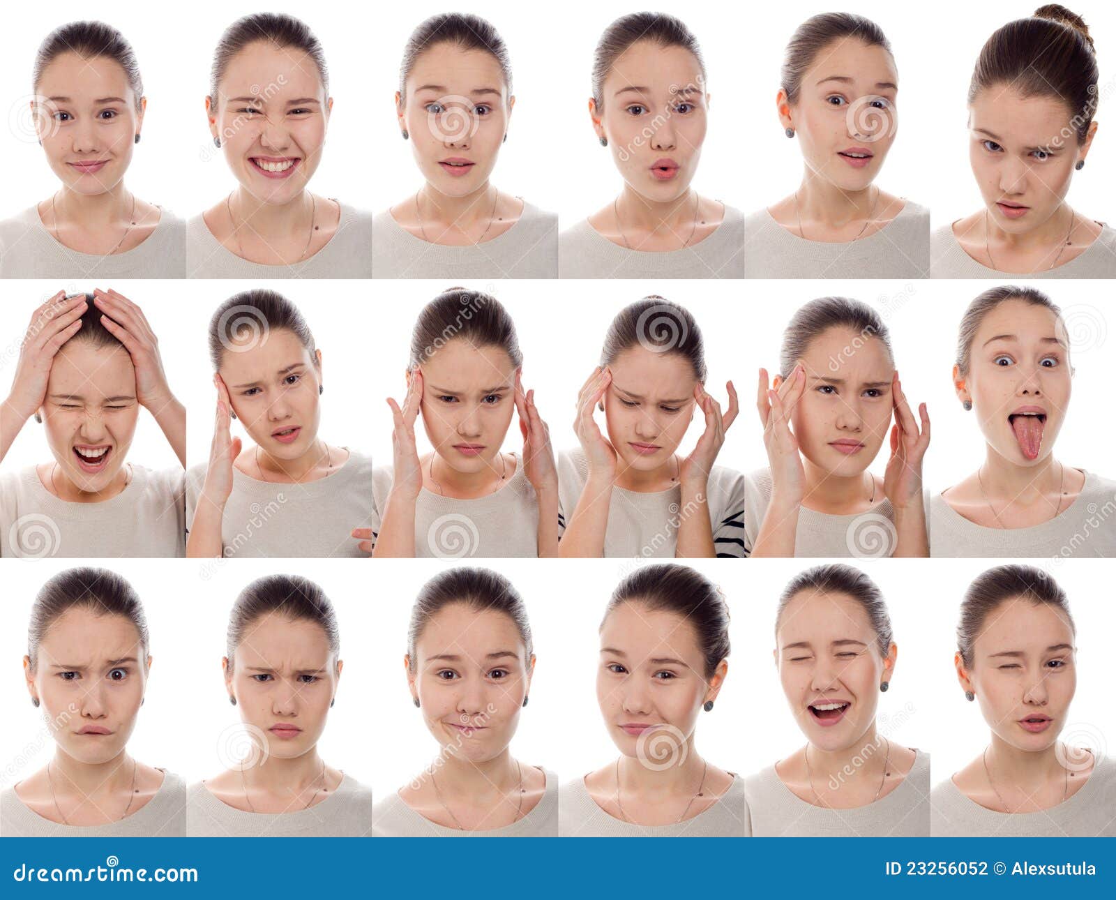 One girl -many emotions stock photo. Image of healthy - 23256052