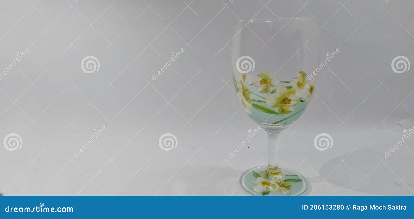 One Glasses on White Background Stock Photo - Image of flora, glass ...