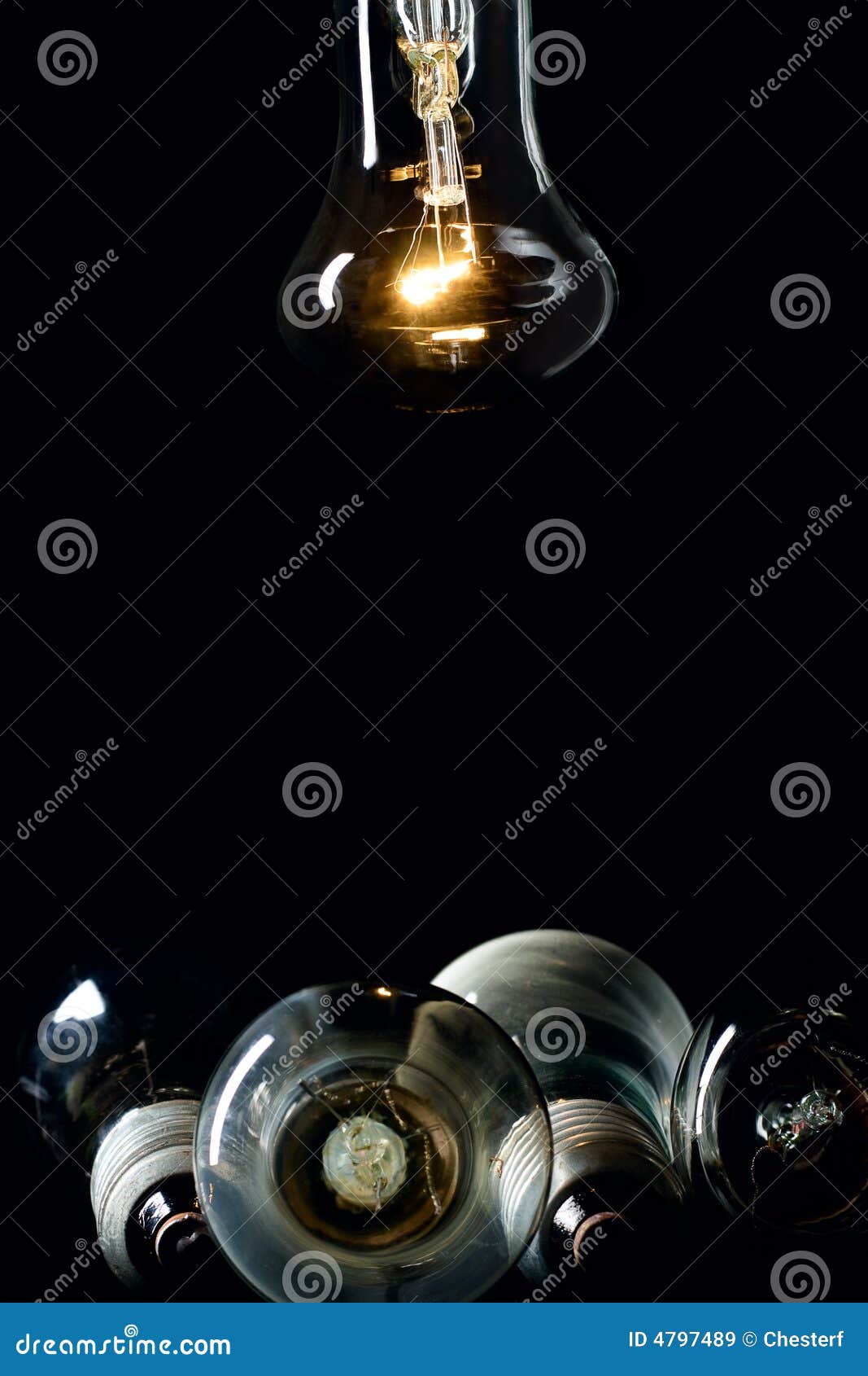 One glow bulb lamp stock image. Image of power, office - 4797489