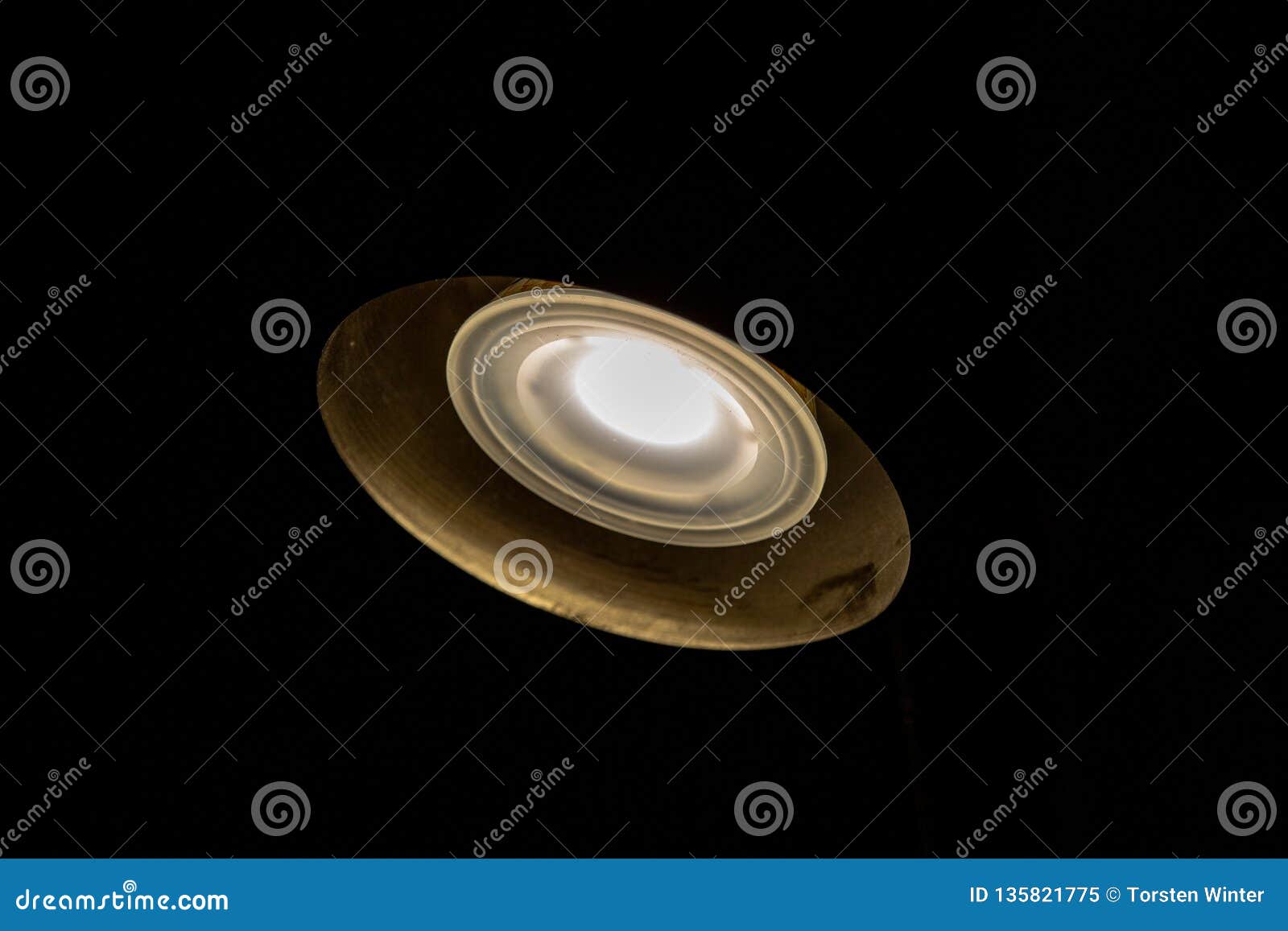 One Glowing Led Reflector Lamps Stock Image - Image of reflector ...