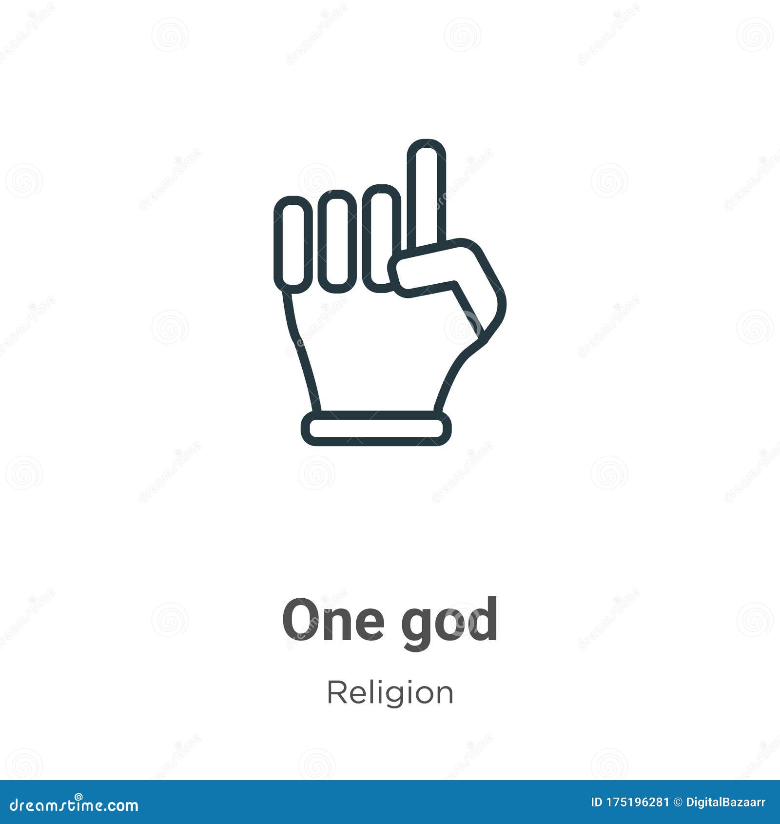 One God Outline Vector Icon. Thin Line Black One God Icon, Flat Vector ...