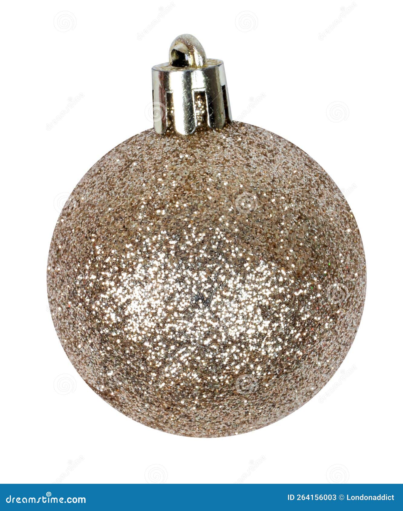 One Golden Christmas Bauble, Christmas Tree Decoration Isolated on ...