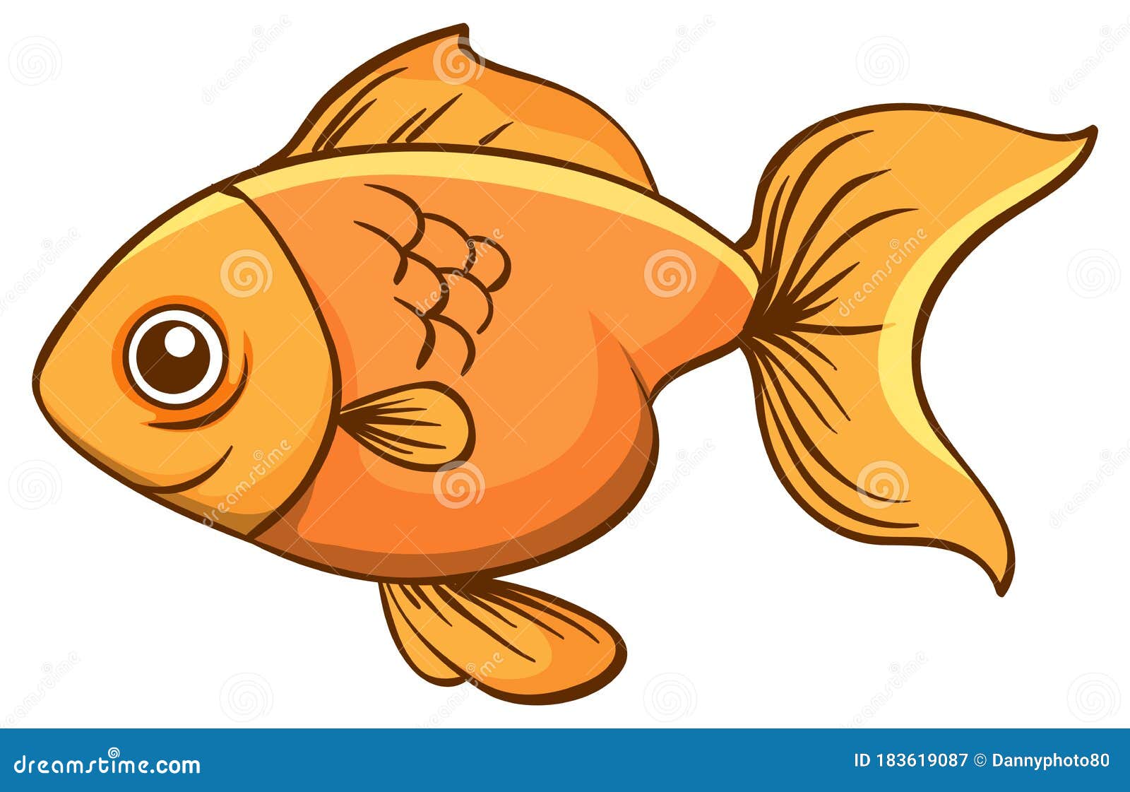 Goldfish On A Background Of Green Algae Cartoon Vector | CartoonDealer ...