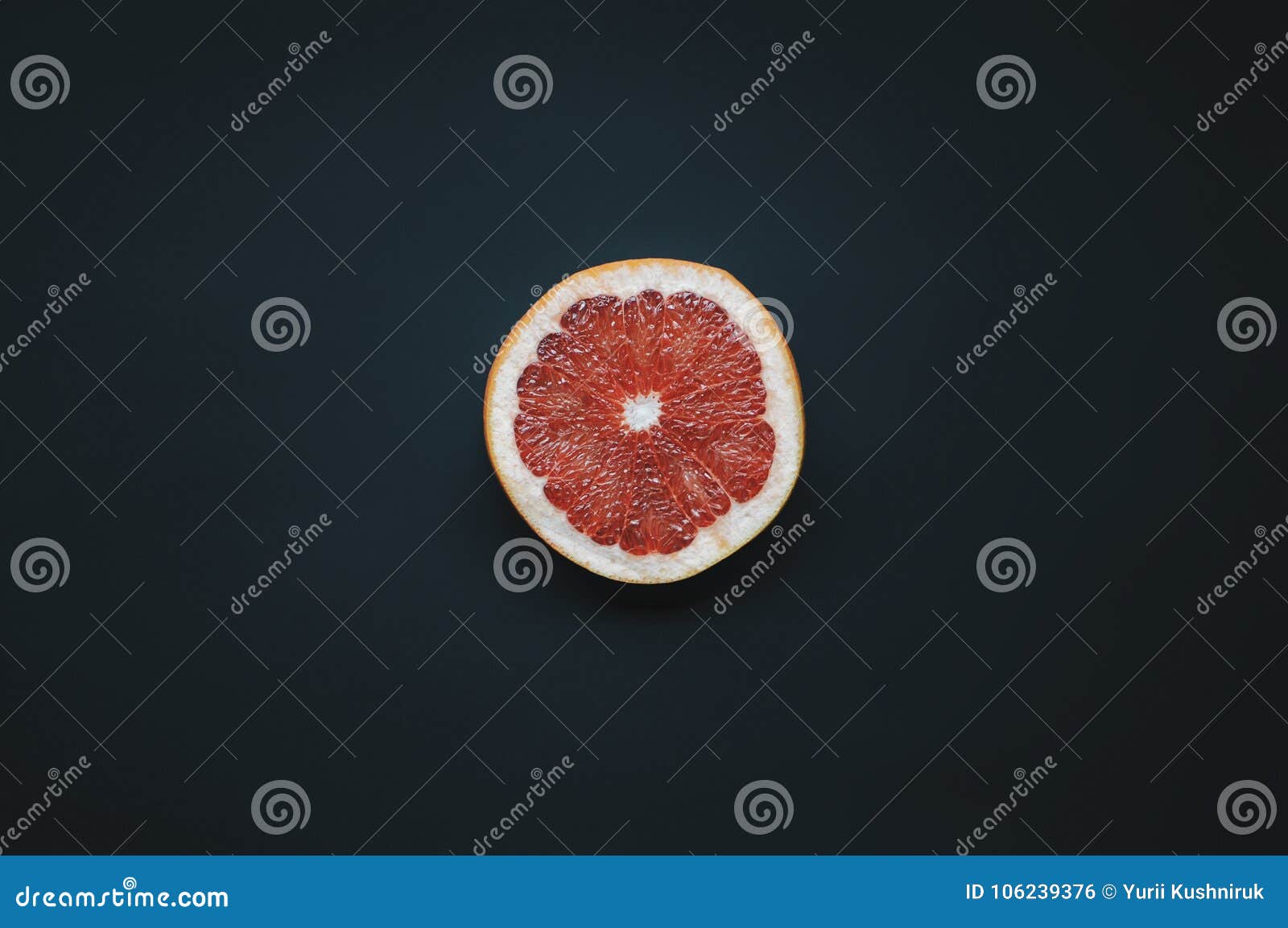 One Grapefruit on Dark Background. Stock Photo - Image of round ...