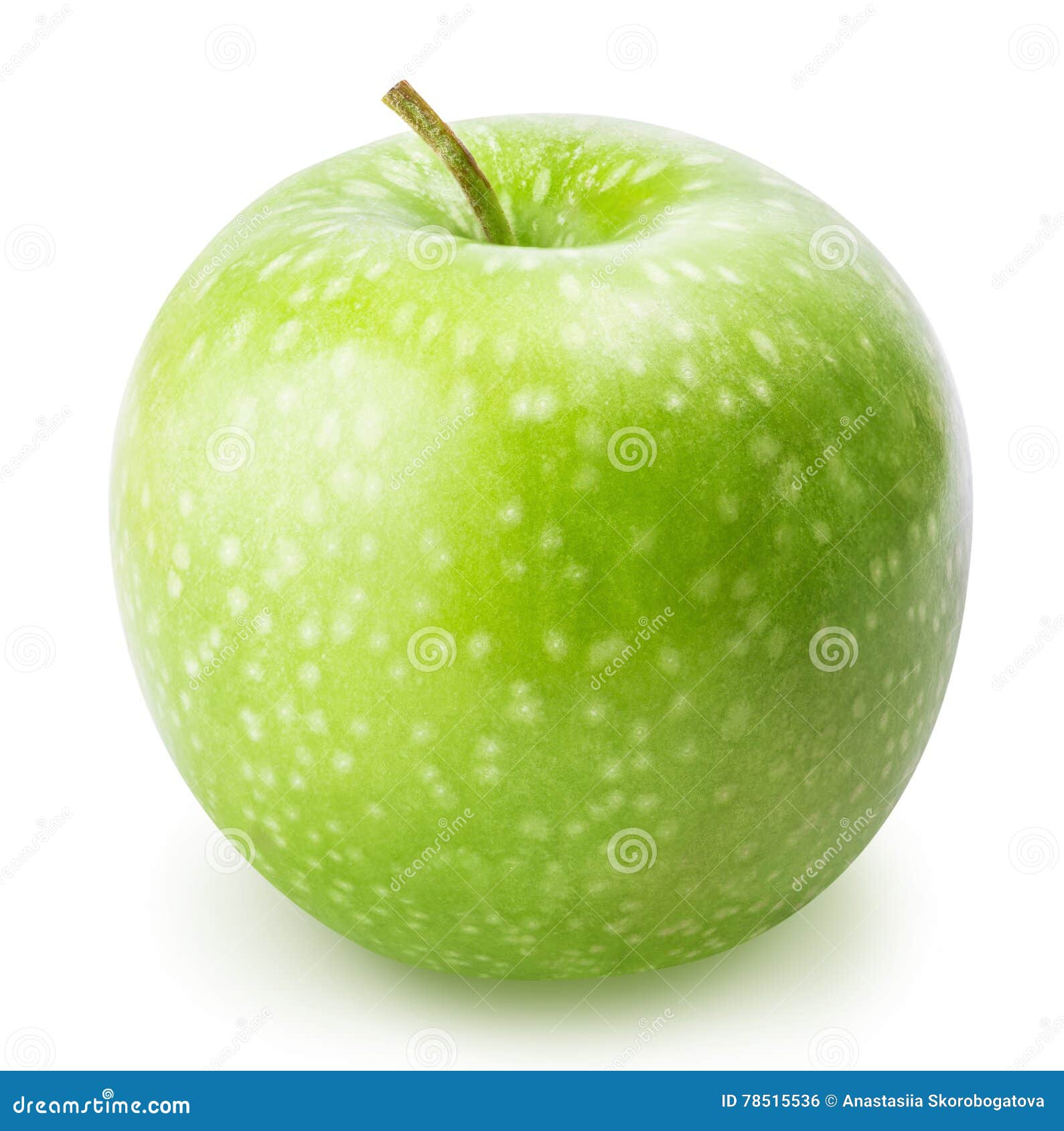 One Green Apple Isolated on a White Background Stock Photo - Image of ...