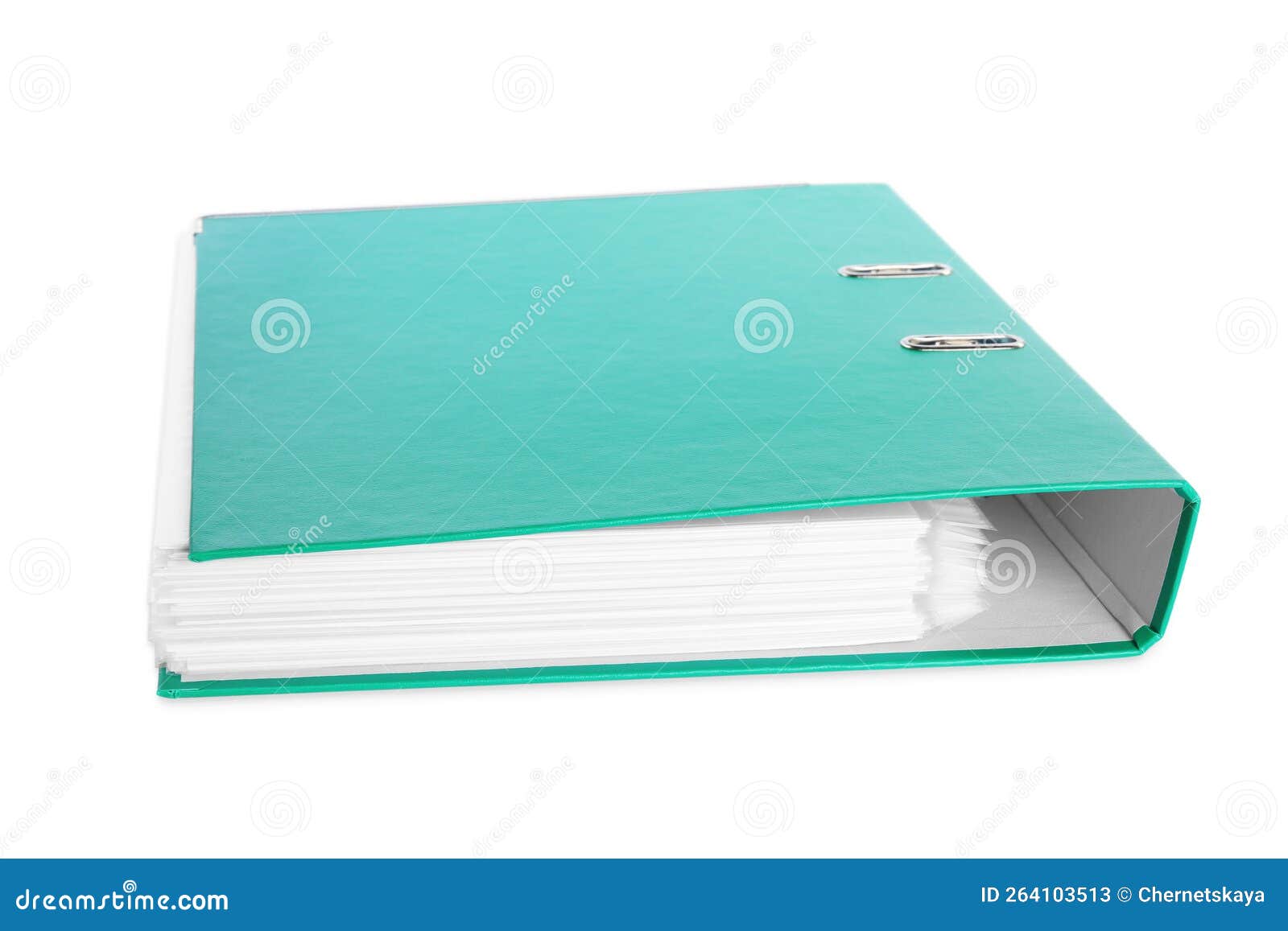 One Green Office Folder Isolated on White Stock Image - Image of data ...