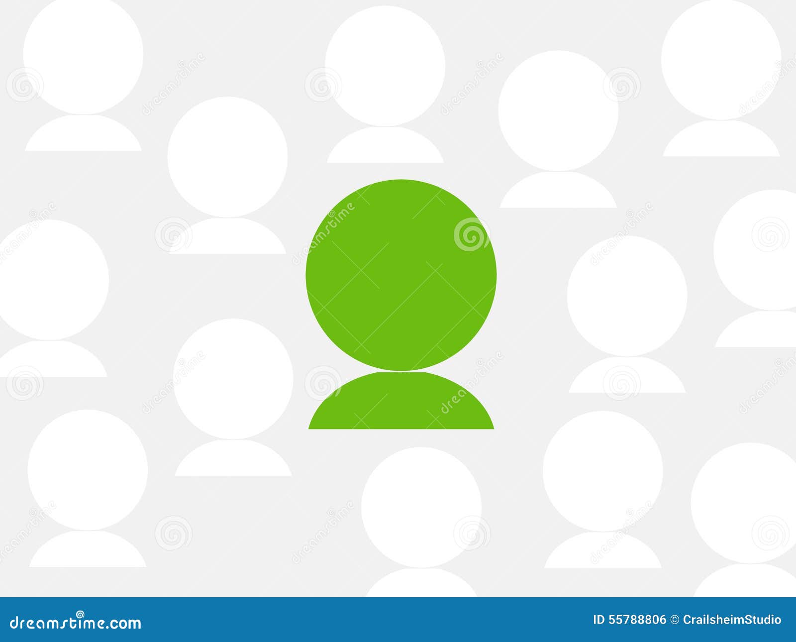 One Green Person stock illustration. Illustration of unique - 55788806