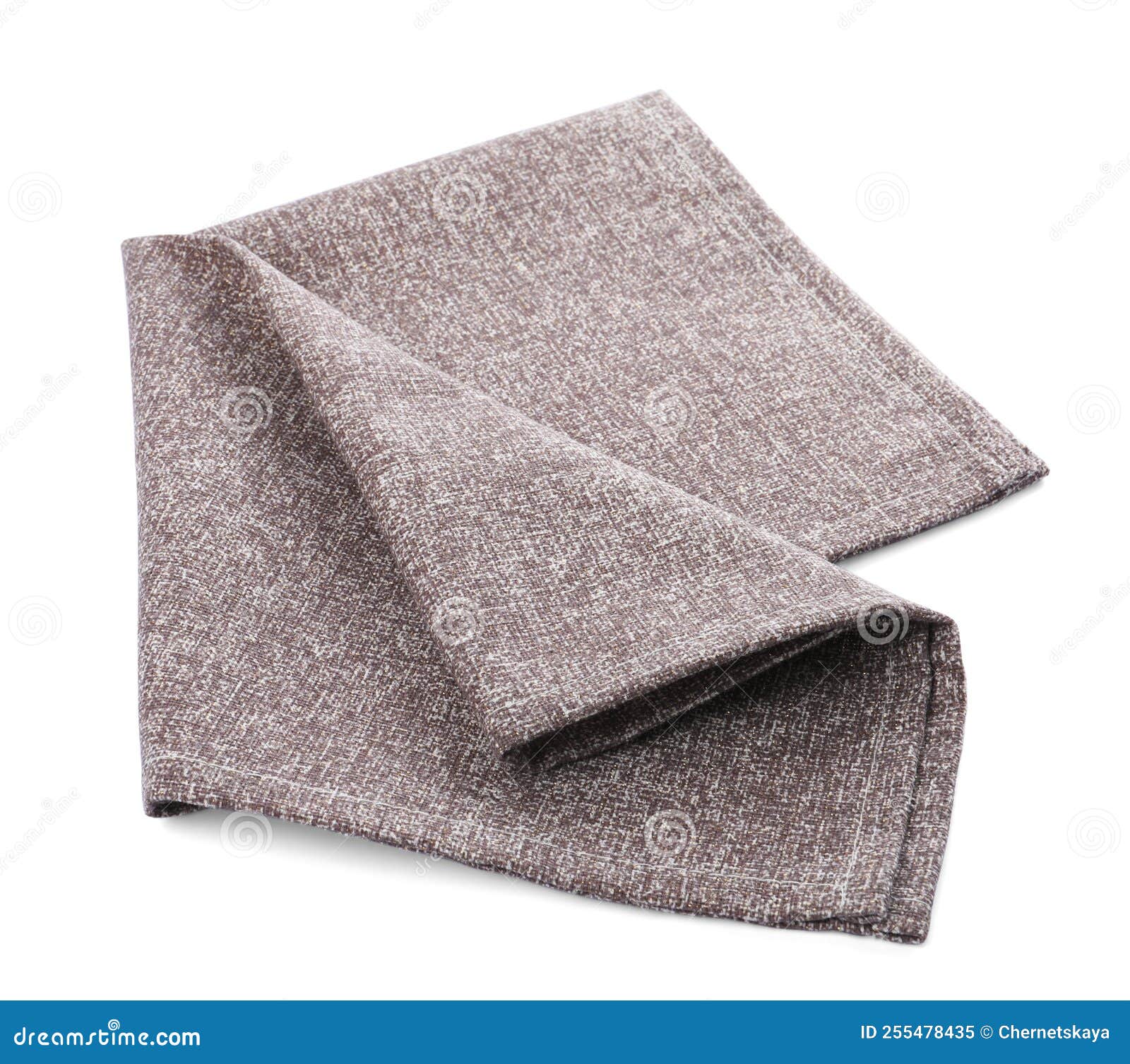 One Grey Kitchen Napkin Isolated on White Stock Image - Image of fabric ...