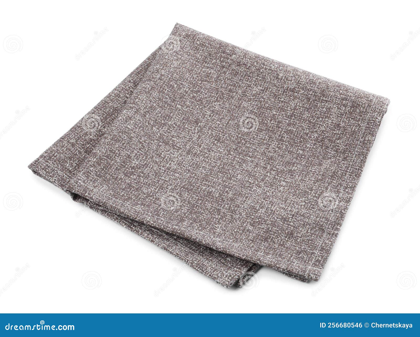 One Grey Kitchen Napkin Isolated on White Stock Photo - Image of ...