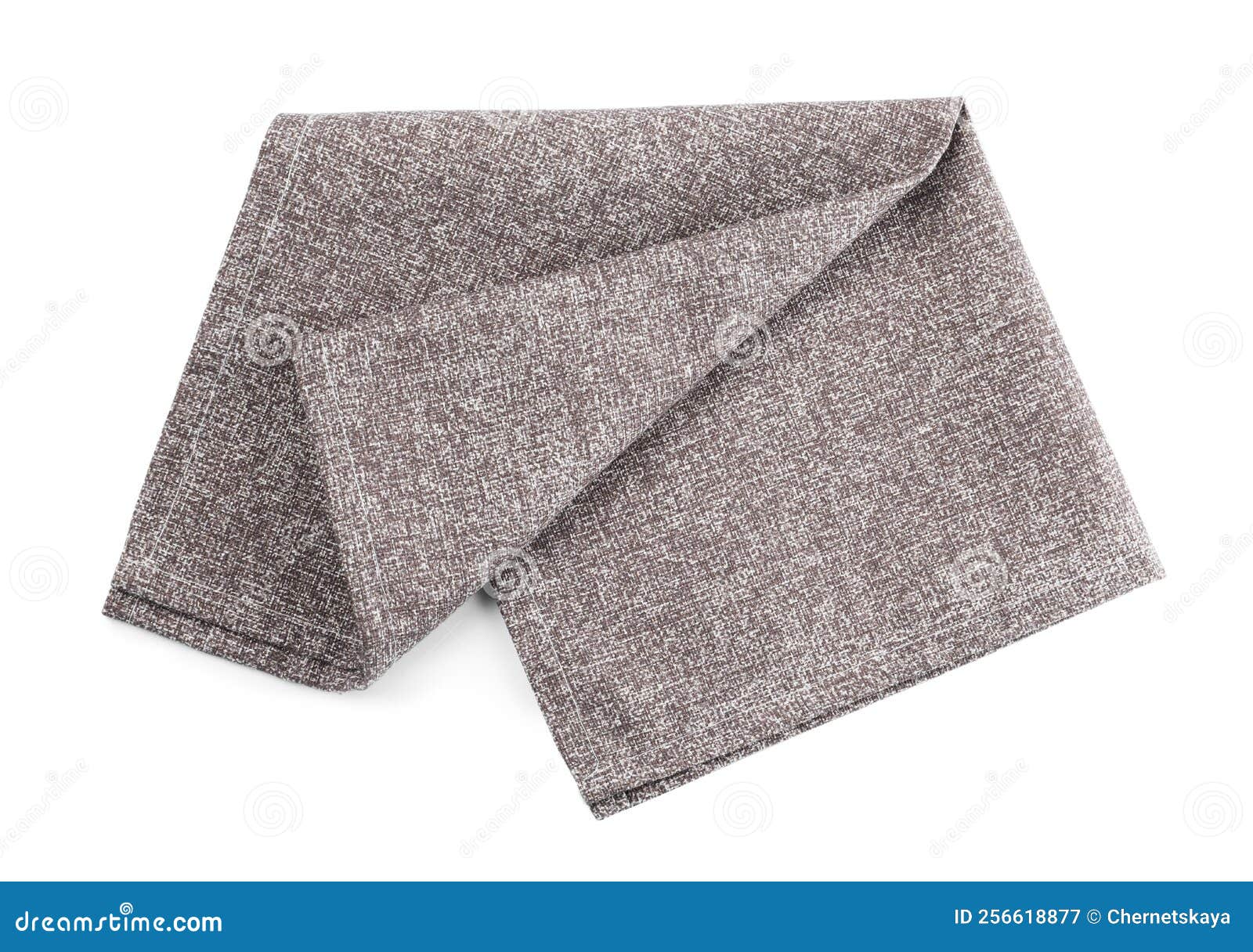 One Grey Kitchen Napkin Isolated on White, Top View Stock Image - Image ...