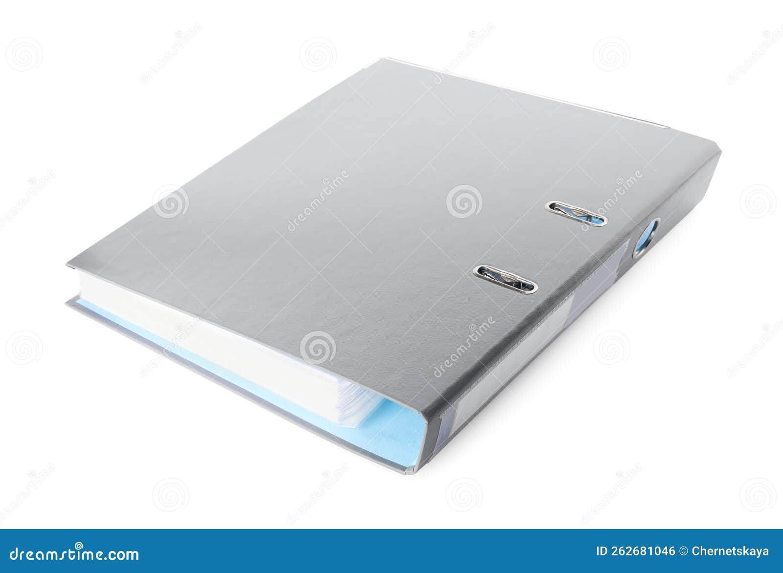 One Grey Office Folder Isolated on White Stock Photo - Image of cover ...
