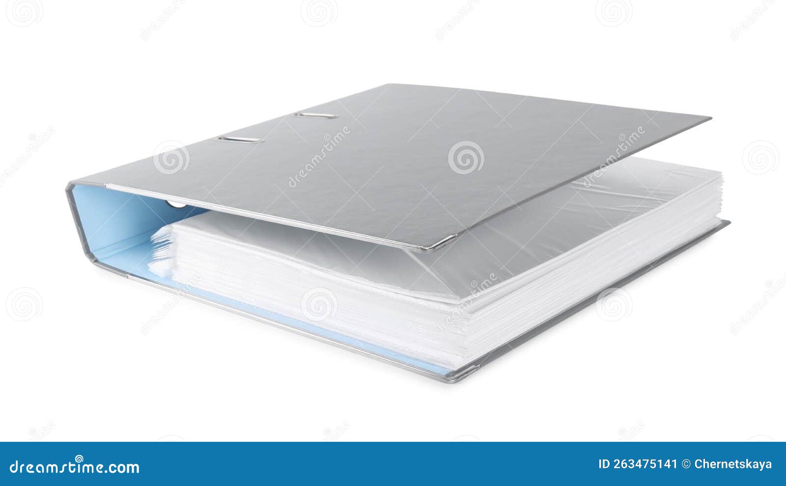 One Grey Office Folder Isolated on White Stock Image - Image of ...
