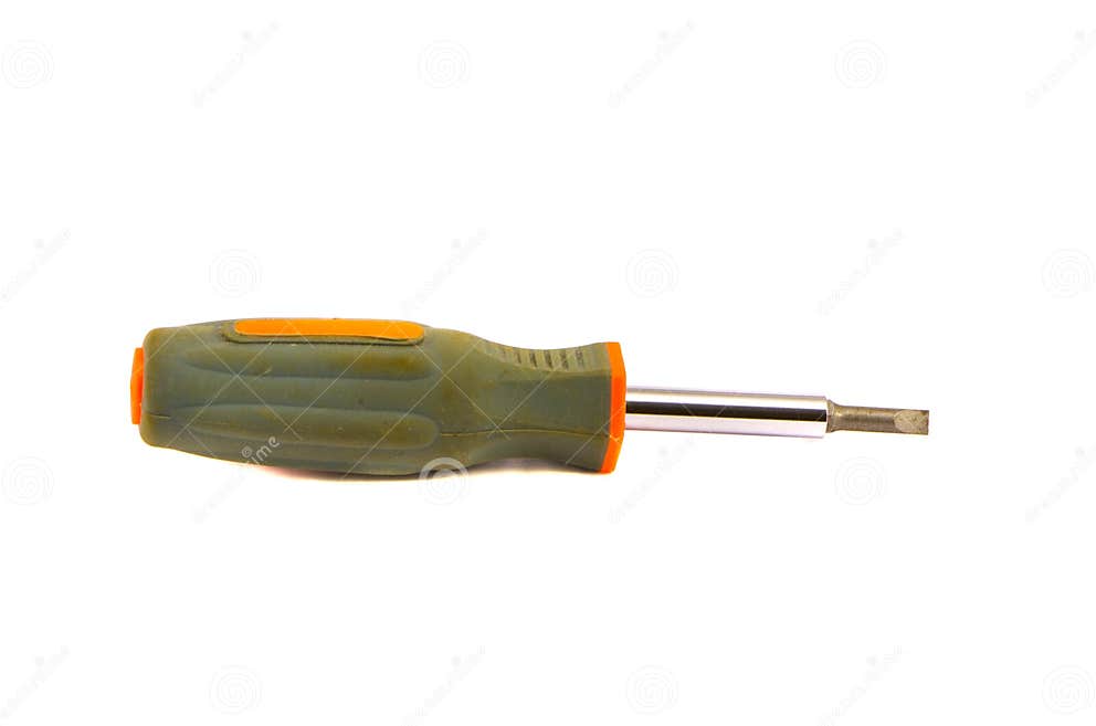 One Grey Screwdriver Isolated on White Stock Photo - Image of industry ...