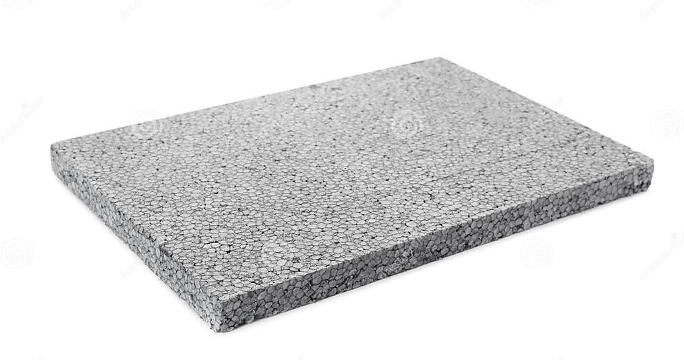 One Grey Styrofoam Sheet Isolated on White Stock Photo - Image of ...